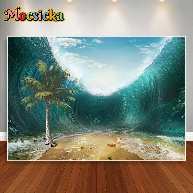 Seaside Beach Waves Landscape Backdrop Photocall Baby Shower Birthday ...