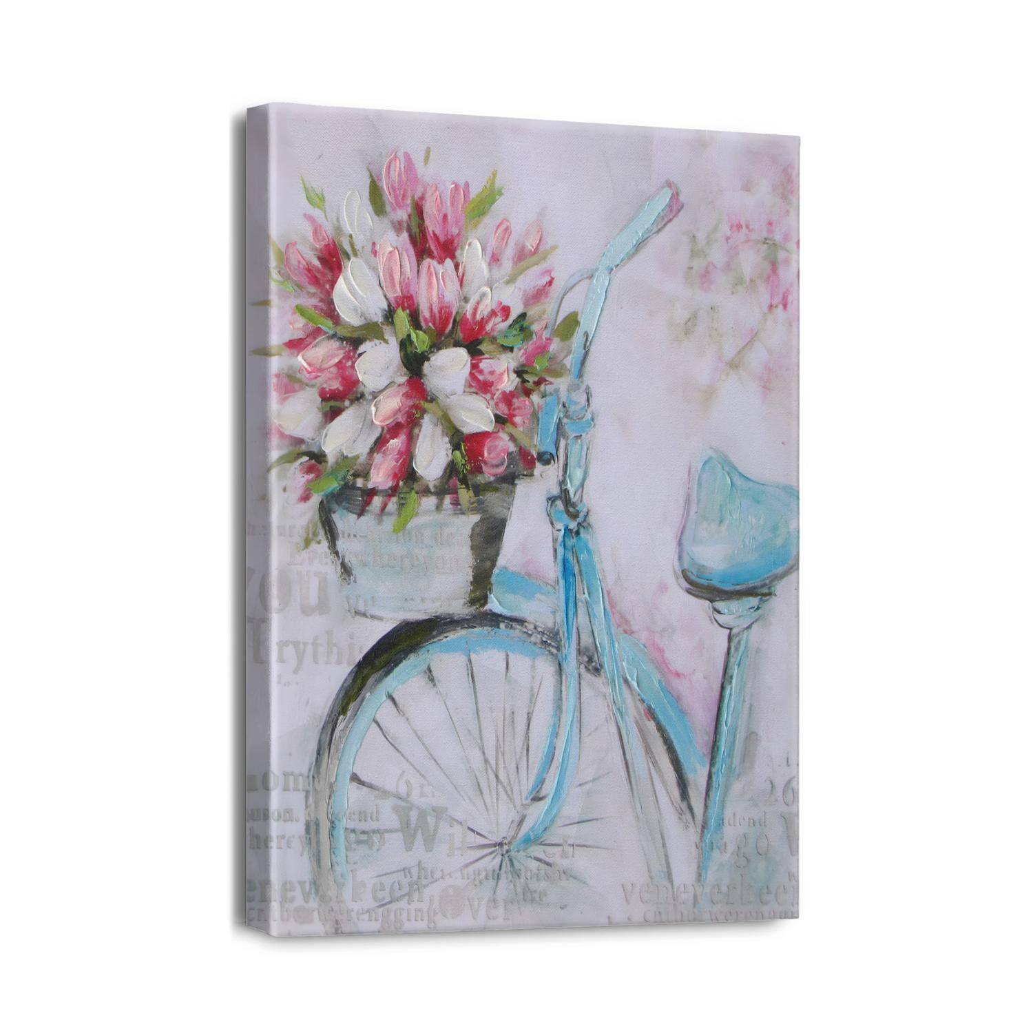 Seaside Bicycle Canvas Print Refreshing Beach Scenery in Aqua Blue ...