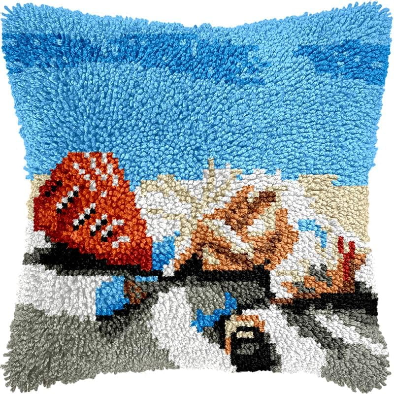 Seaside Conch Shell Latch Hook Pillows Kits Cushion Pillow Cover with ...