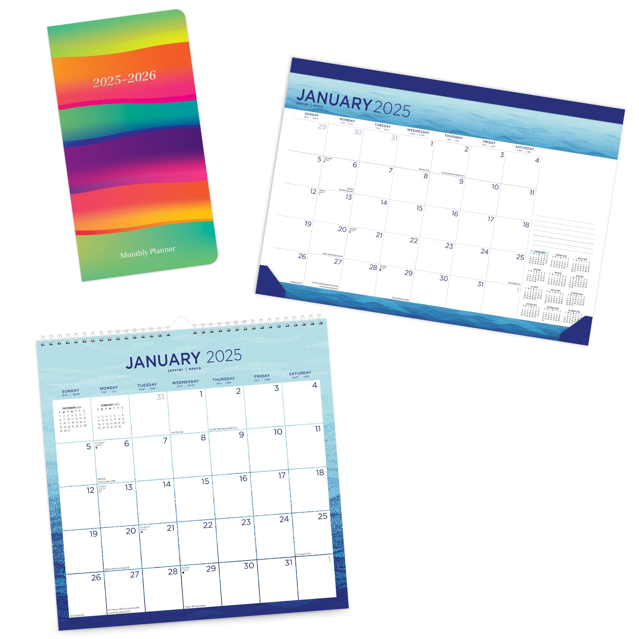 Seaside Currents 2025 Bundle | Office Wall Calendar, Desk Pad and ...