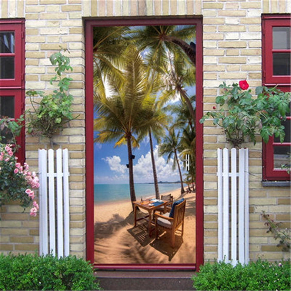Seaside Door Decoration Peel and Stick Wallpaper Vinyl Adhesive ...