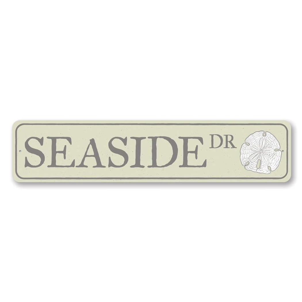 Seaside Dr Sign, Custom Sand Dollar Beach Sign, Beach Street Sign ...