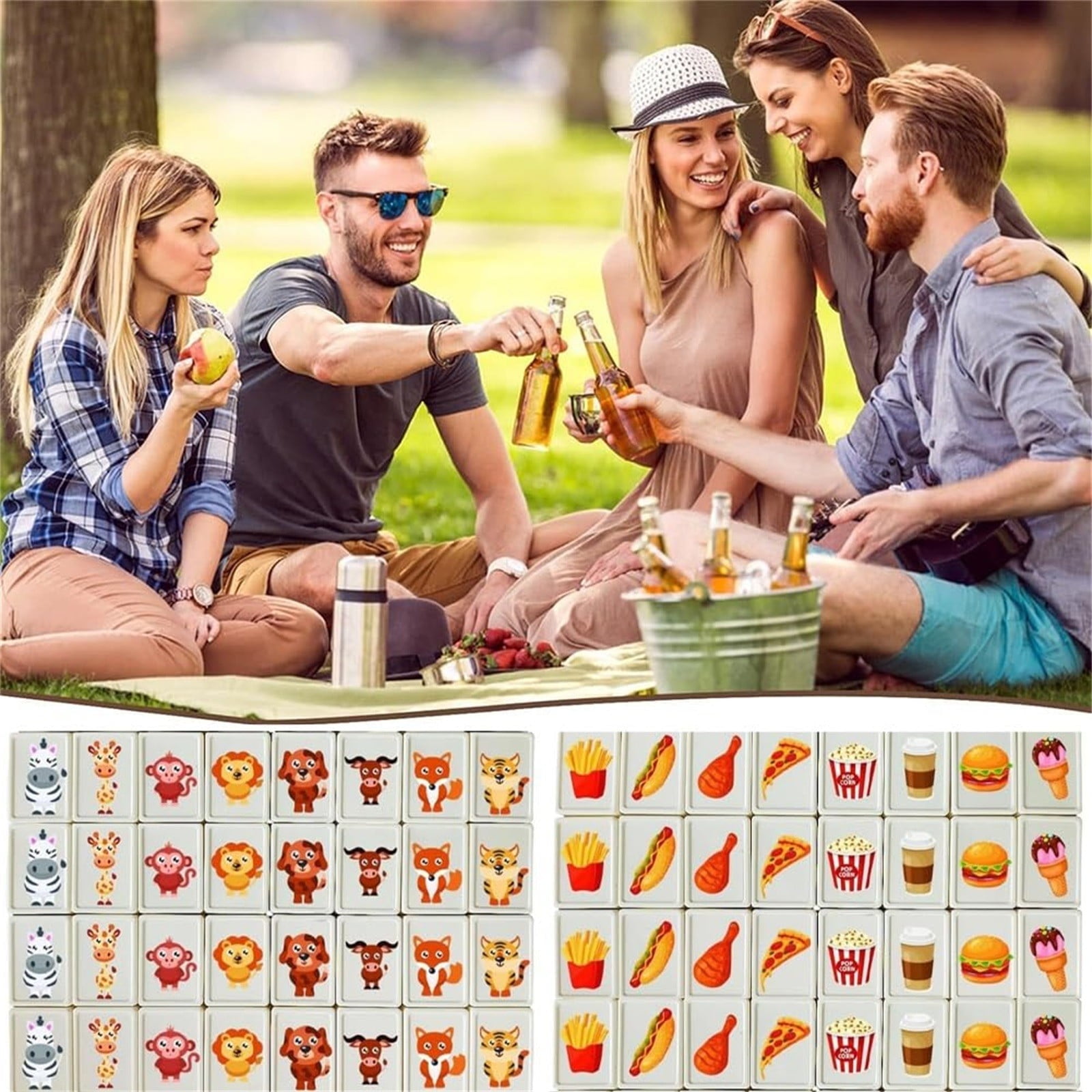 Seaside Escape Game Blocks Mahjong Sets with 65 Tiles 3MM Pet and Food ...