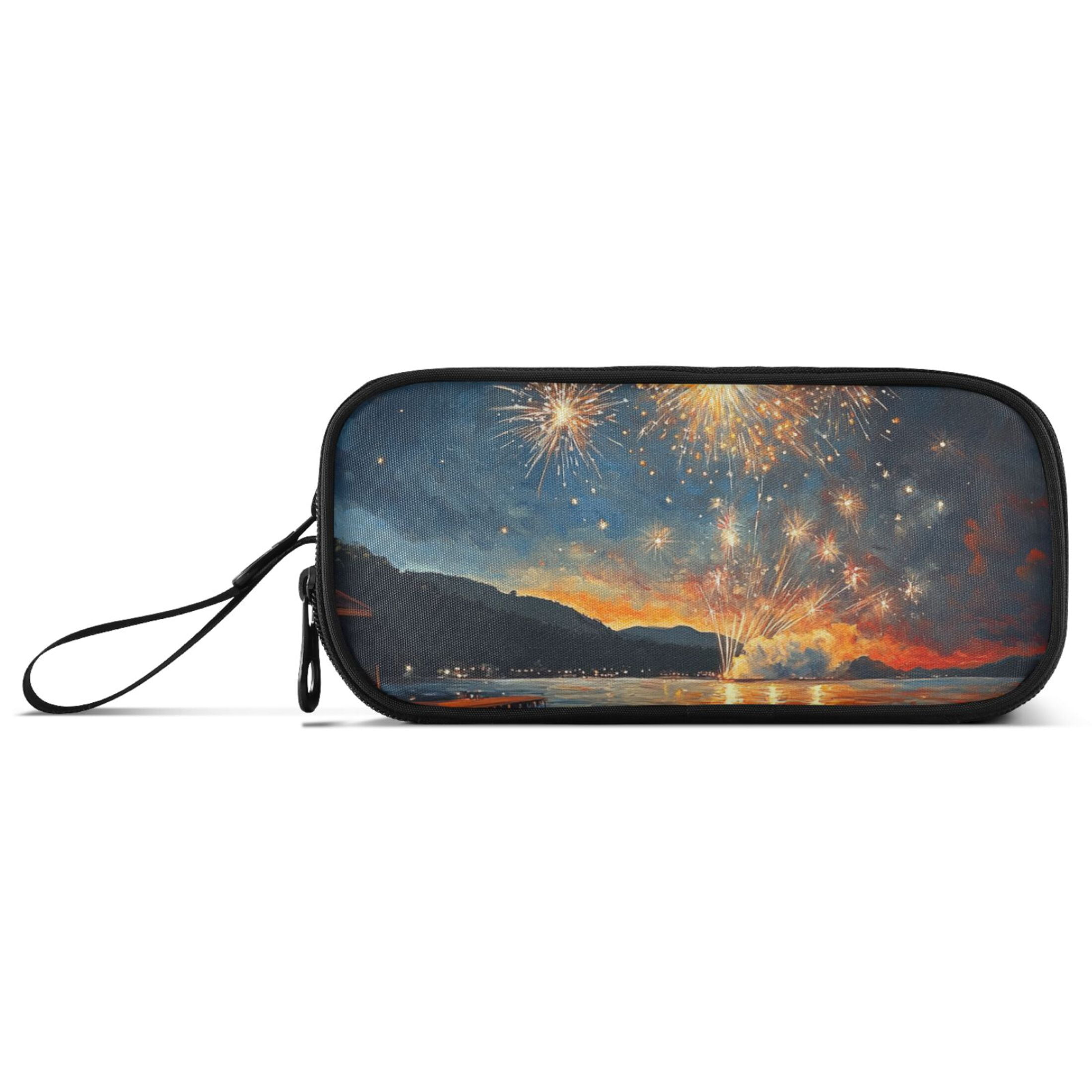 Seaside Firework at Night Pencil Case Stationary Holder Pen Bag Pencil ...