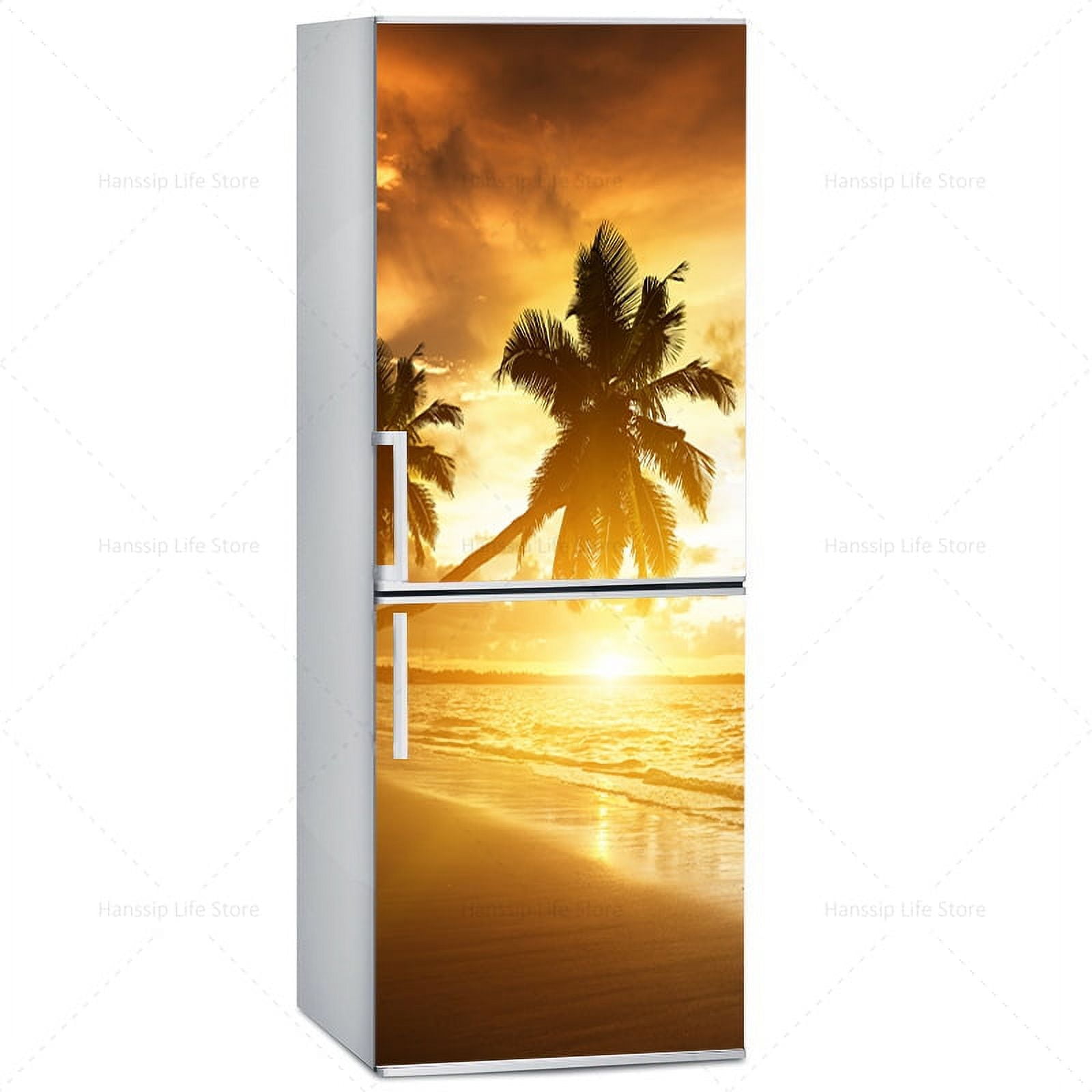 Seaside Fridge Door Mural Sticker Waterproof Vinyl 3D Wallpaper ration ...