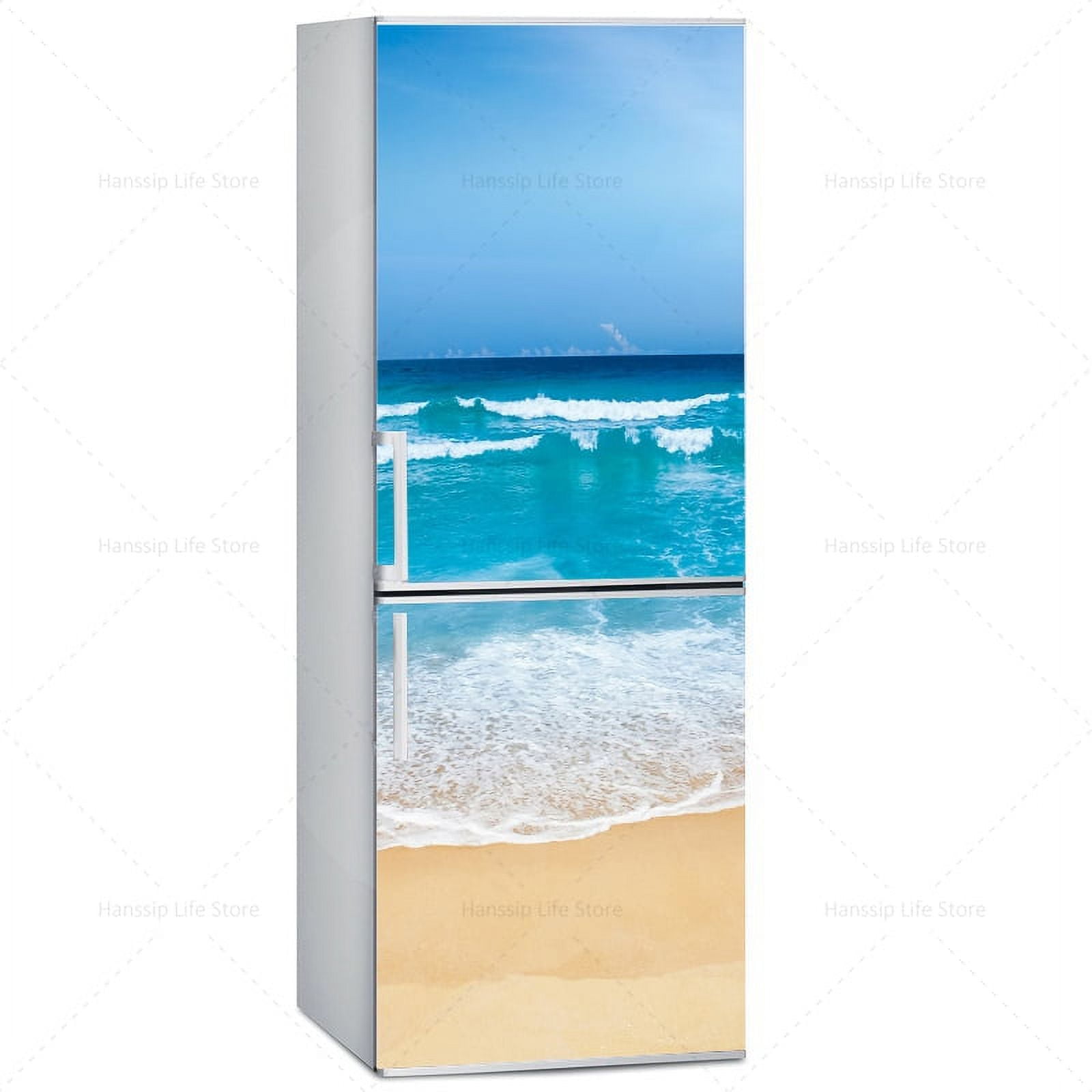 Seaside Fridge Door Mural Sticker Waterproof Vinyl 3D Wallpaper ration ...