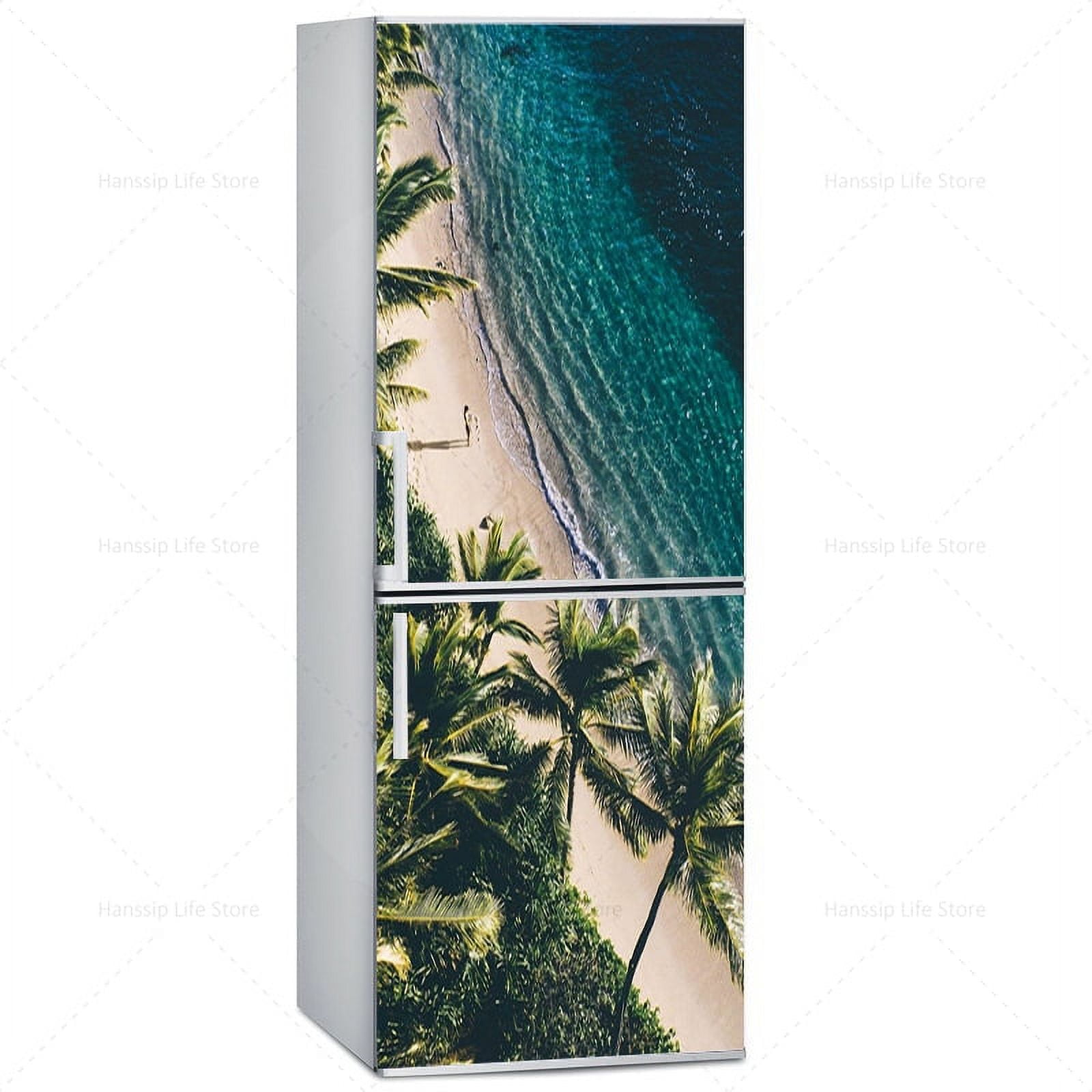 Seaside Fridge Door Mural Sticker Waterproof Vinyl 3D Wallpaper ration ...