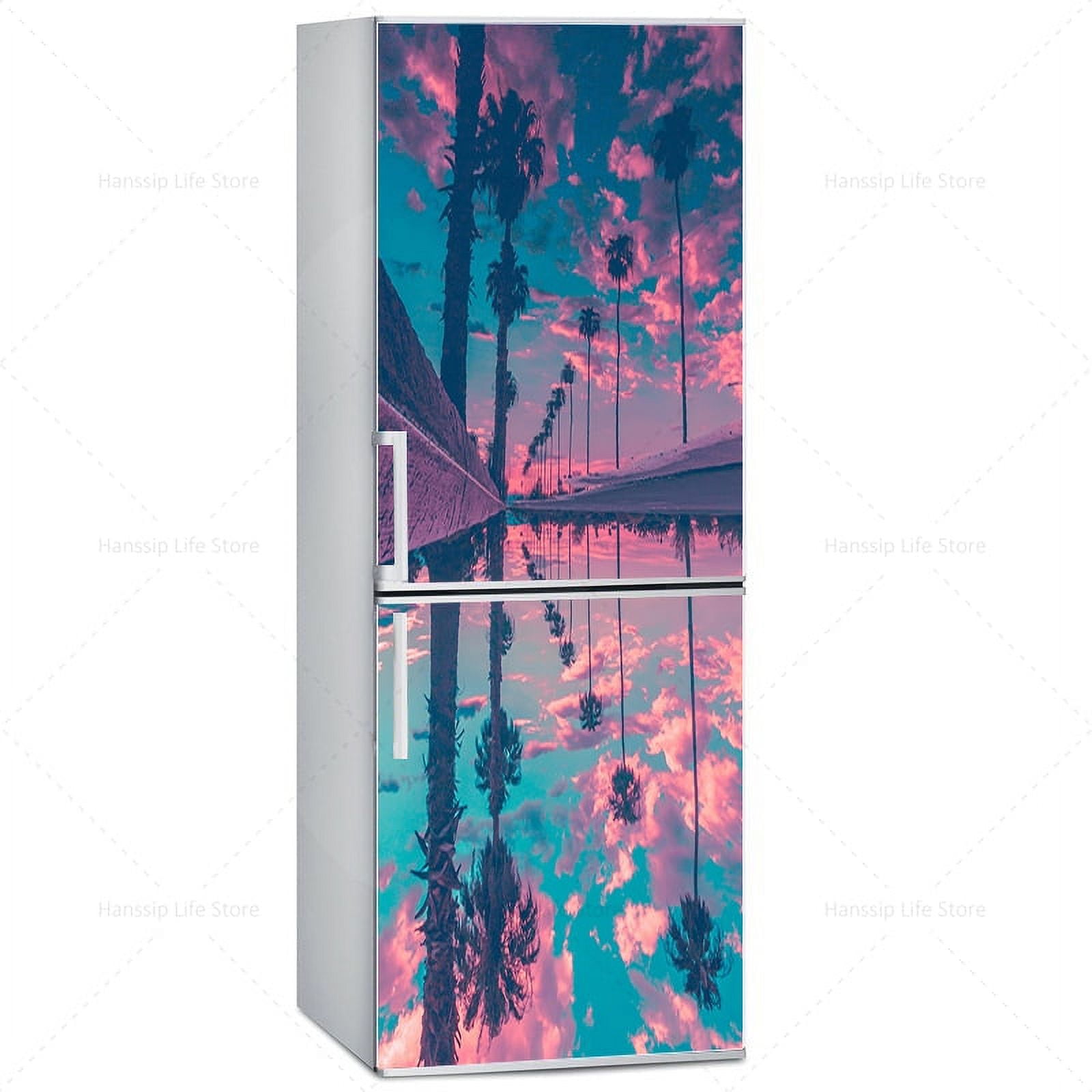 Seaside Fridge Door Mural Sticker Waterproof Vinyl 3D Wallpaper ration ...