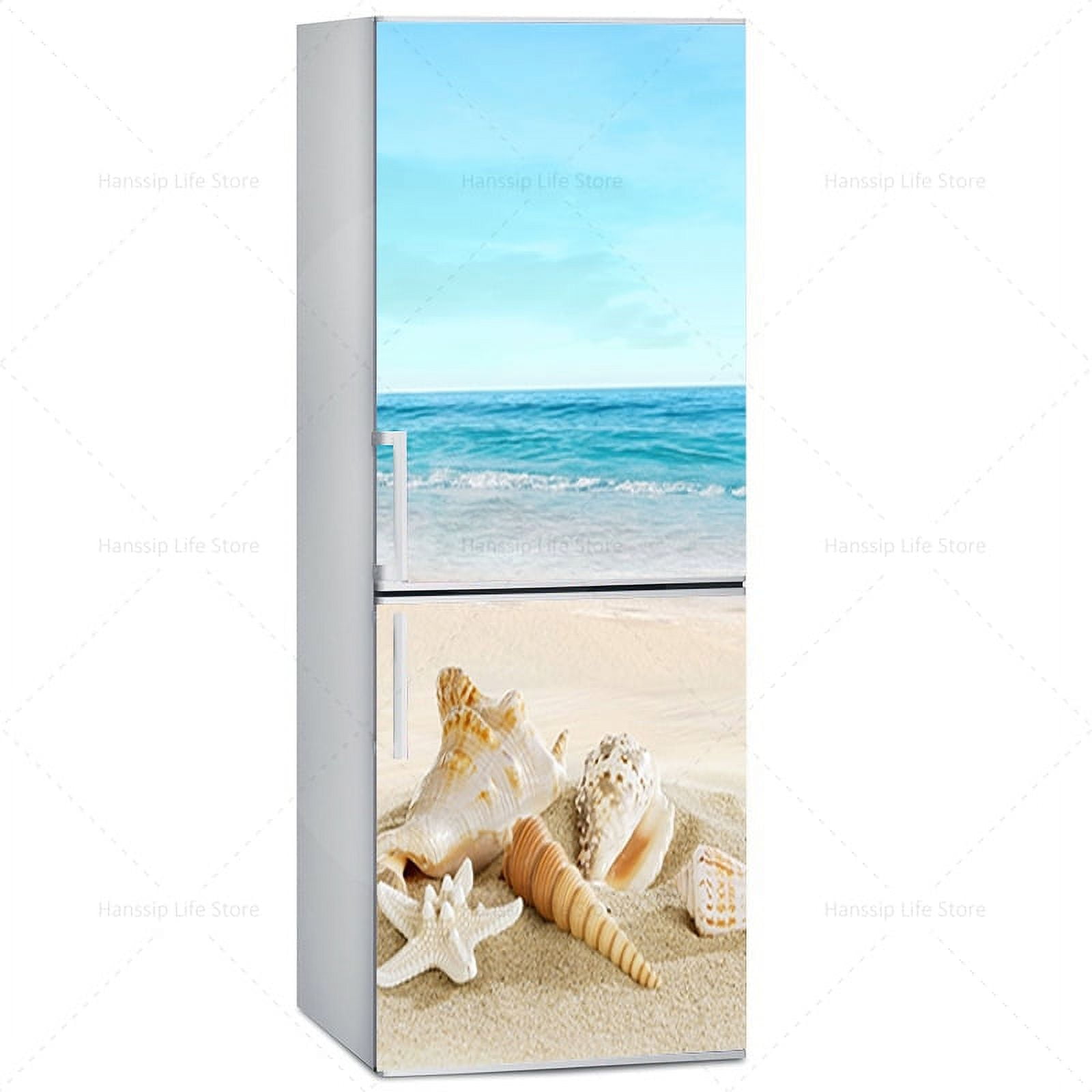 Seaside Fridge Door Mural Sticker Waterproof Vinyl 3D Wallpaper ration ...