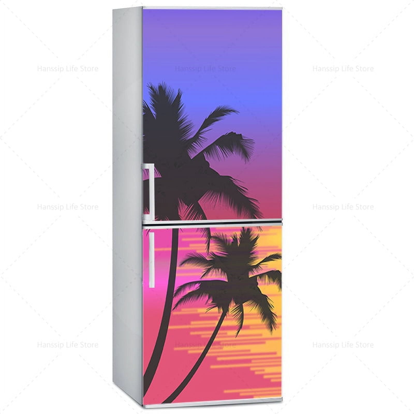 Seaside Fridge Door Mural Sticker Waterproof Vinyl 3D Wallpaper ration ...