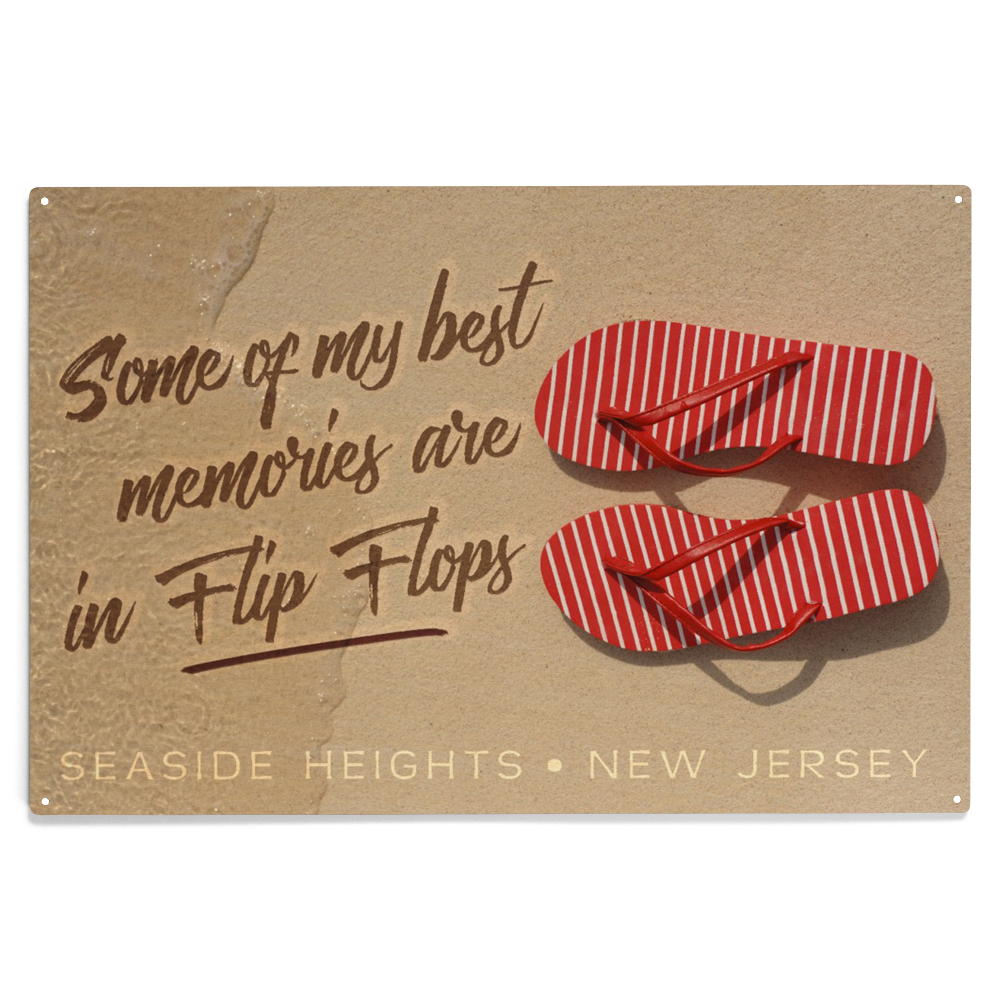 Seaside Heights, New Jersey, Best Memories in Flip Flops Birch Wood ...