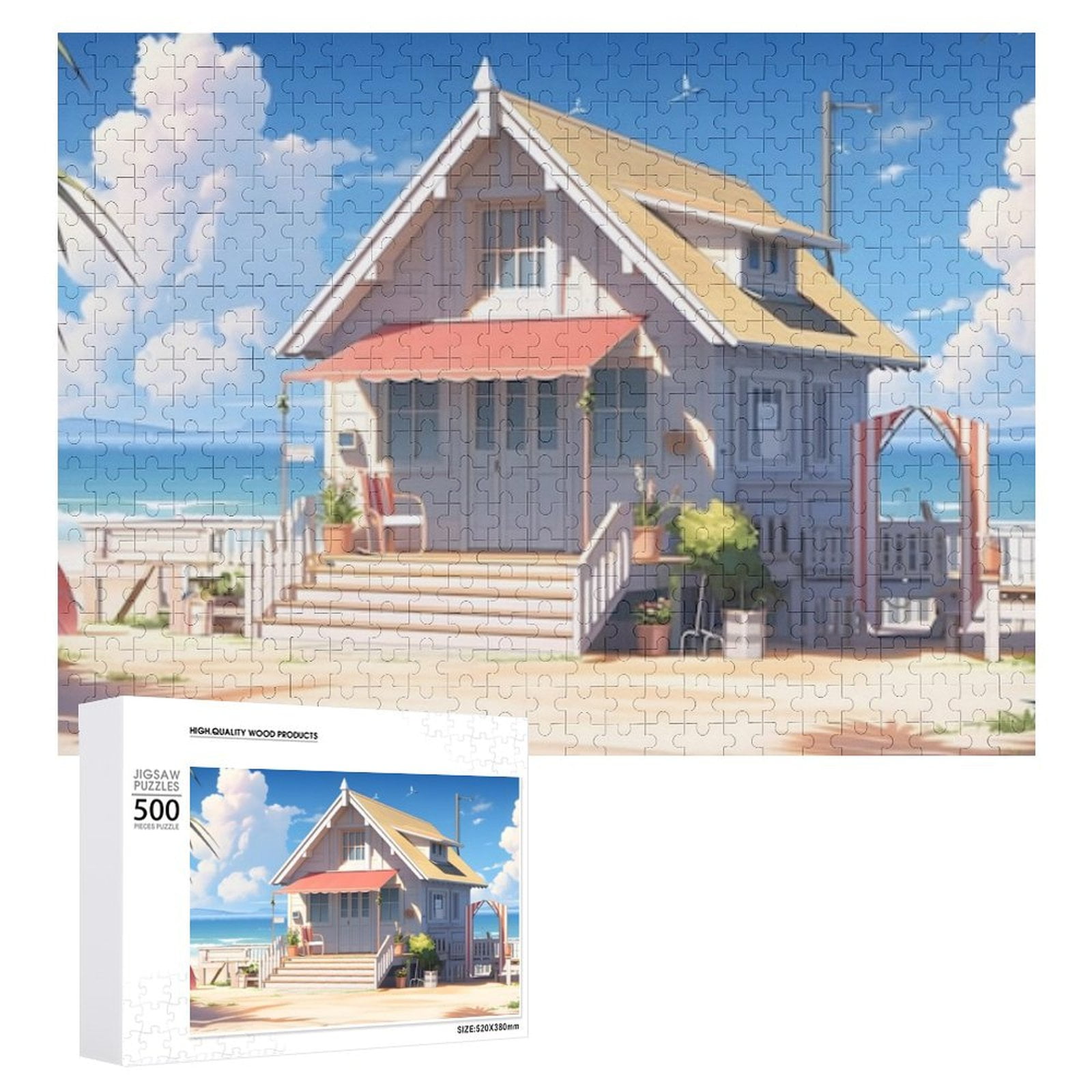 Seaside House Jigsaw Puzzle 500 Pieces – Relaxing Activity for Adults ...