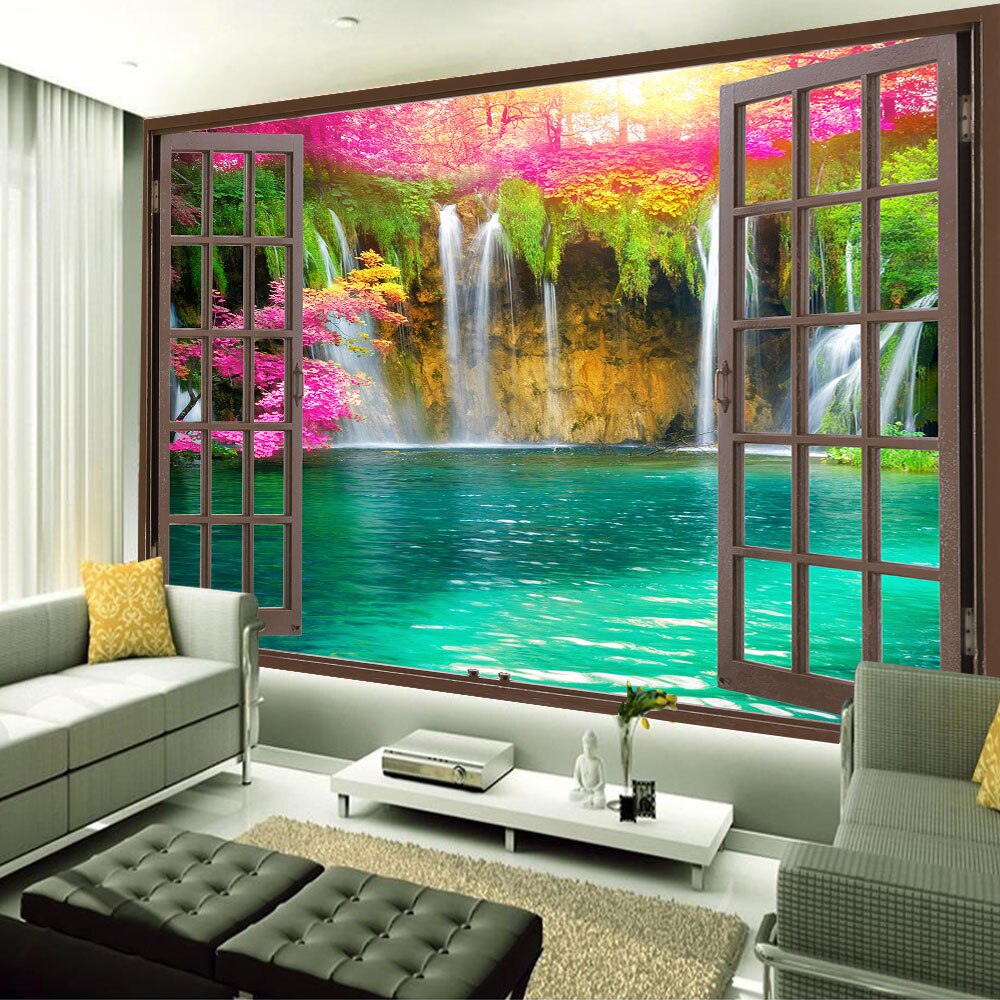 Seaside Landscape Outdoor Tapestry Ocean Beach Tropical Plants ...