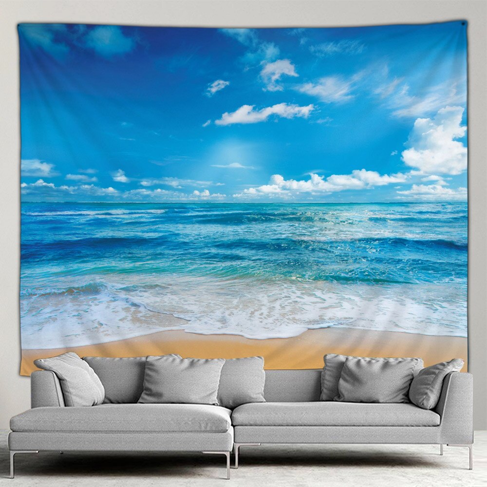 Seaside Landscape Tapestry Outdoor Poster Beach Hawaii Coconut trees ...