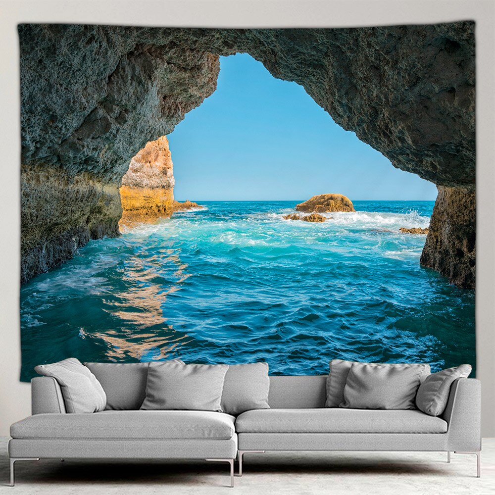 Seaside Landscape Tapestry Outdoor Poster Beach Hawaii Coconut trees ...