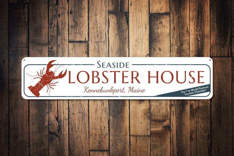 Seaside Lobster House Sign World Famous Lobster Chowder Sign Beach ...