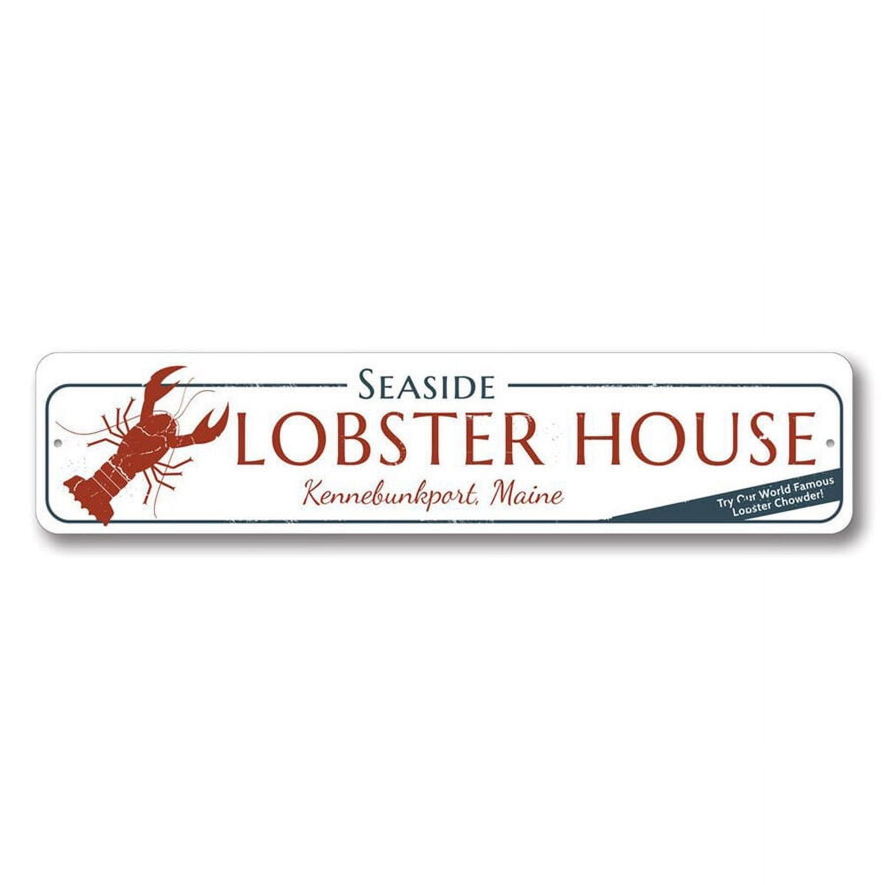 Seaside Lobster House Sign World Famous Lobster Metal Wall Decor Size ...