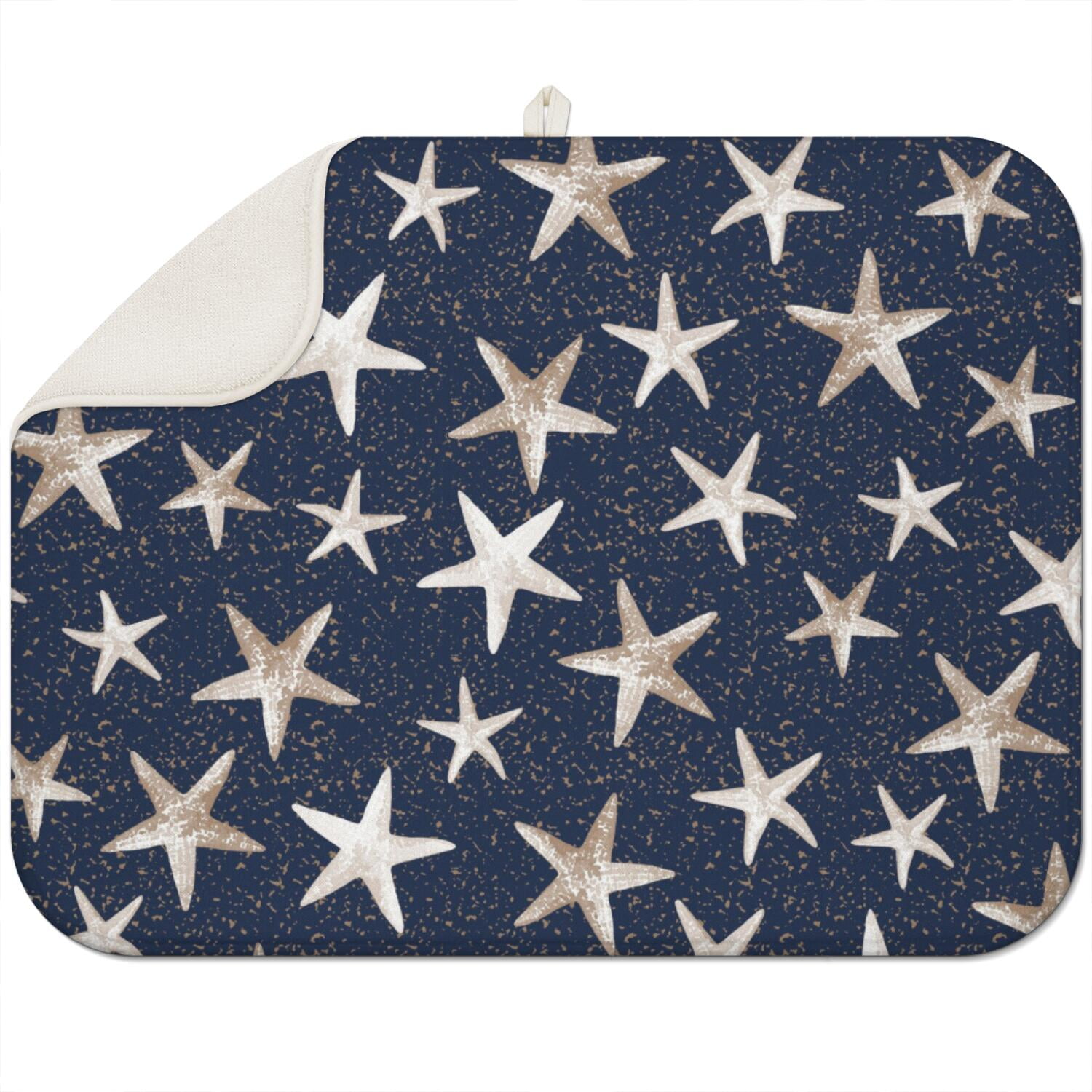 Seaside Nautical Coffee Mat Beach Starfish Seahorse Ocean Marine Coral ...