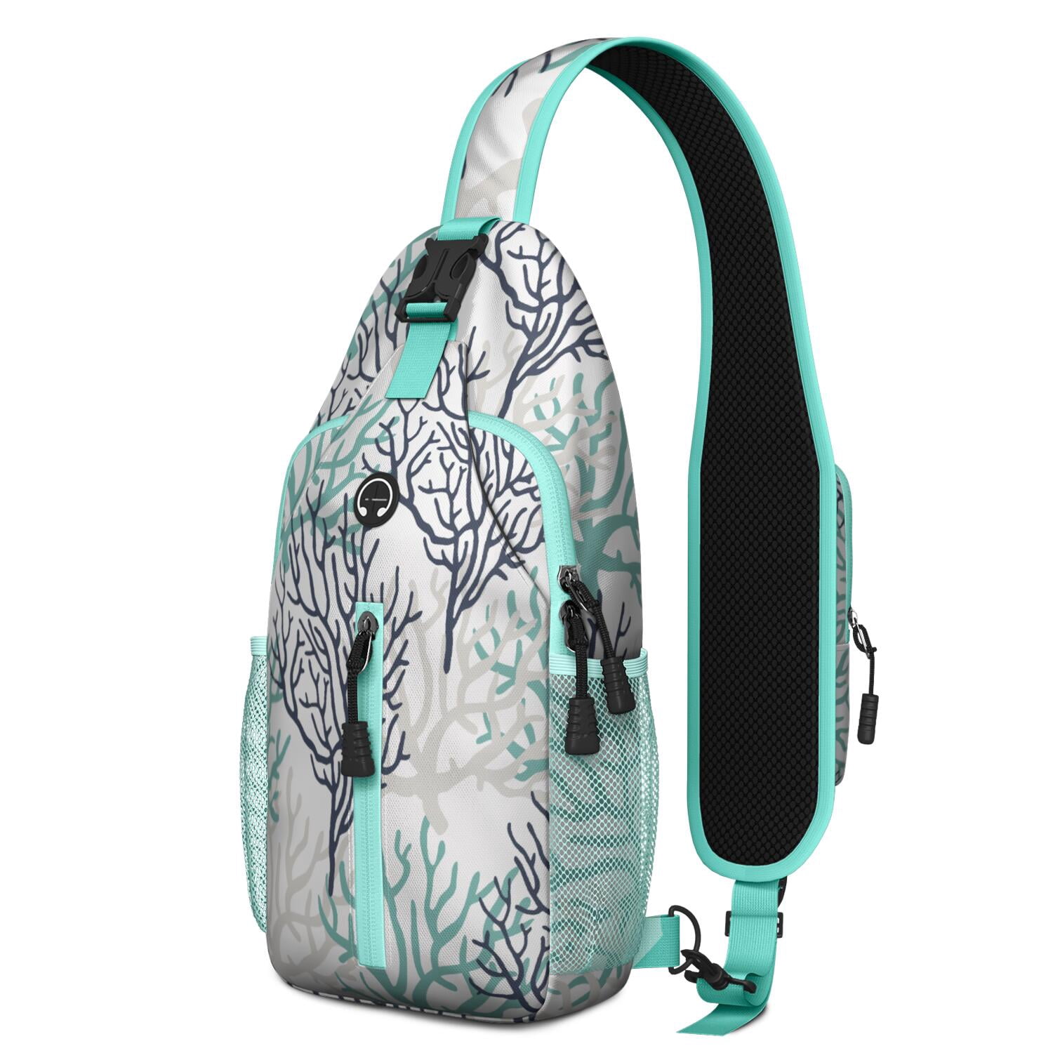 Seaside Nautical Sling Bag with Tropical Fish and Ocean Coral Design ...