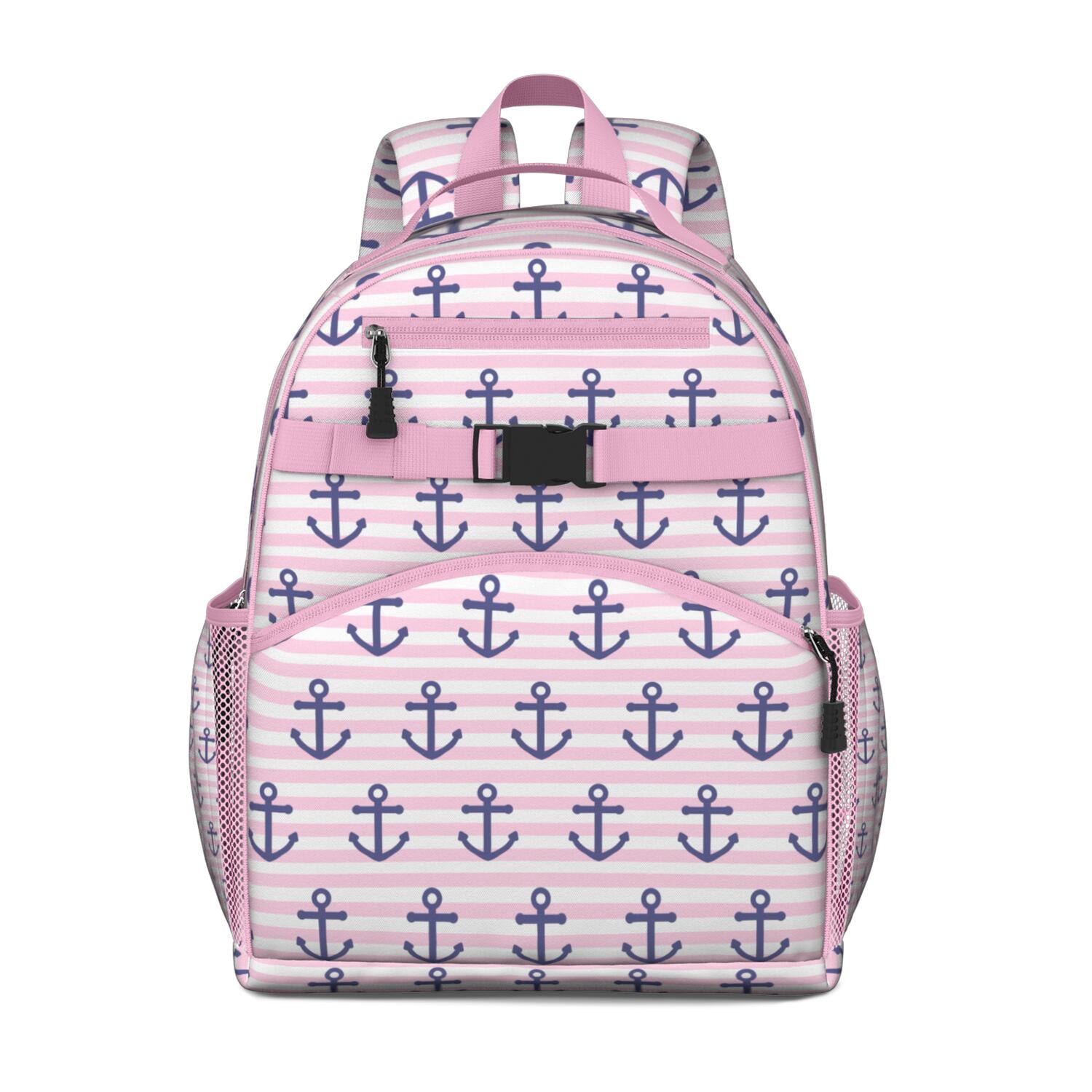 Seaside Nautical Students Backpack with Anchor, Boat, Coastal Marine ...