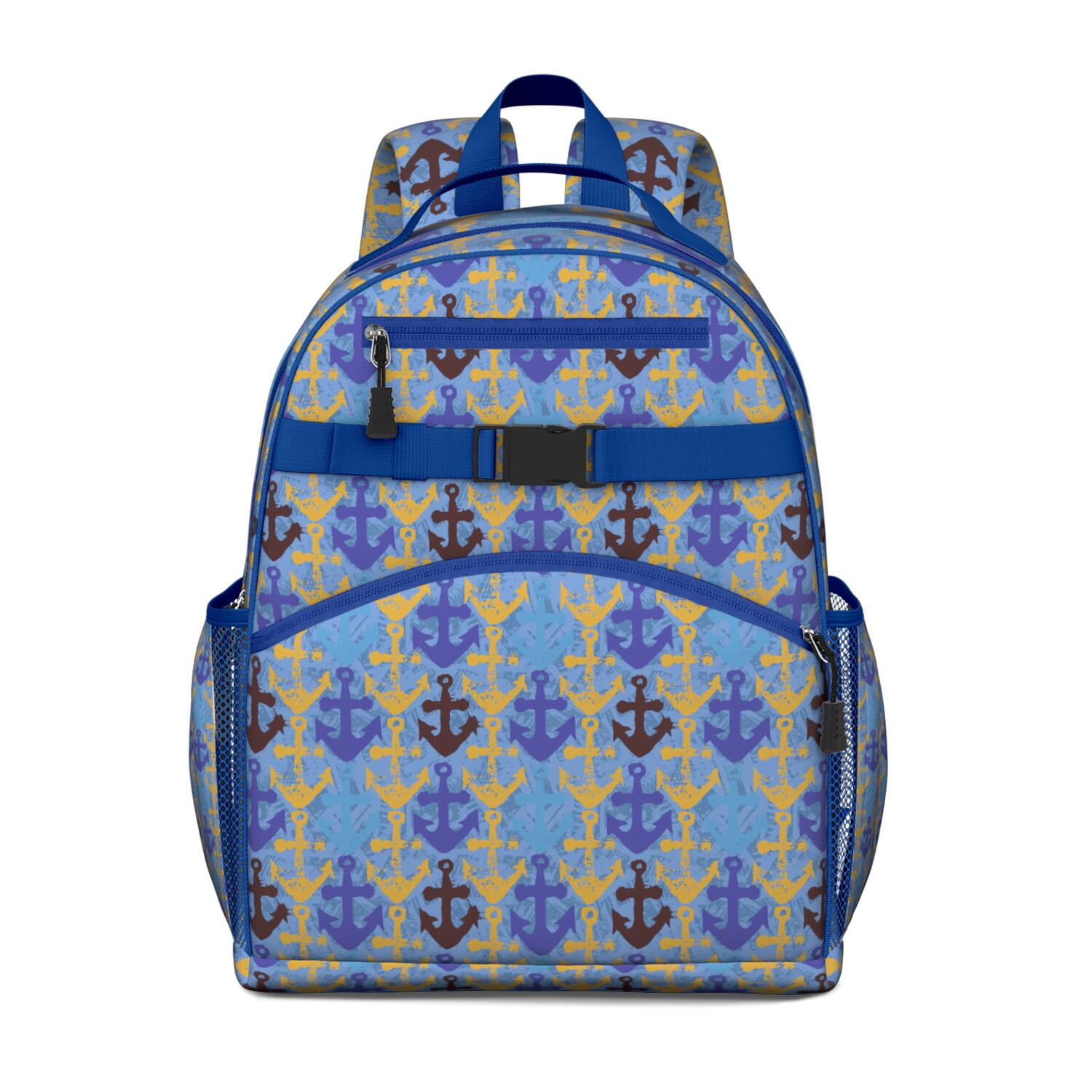 Seaside Nautical Students Backpack with Anchor, Boat, Coastal Marine ...
