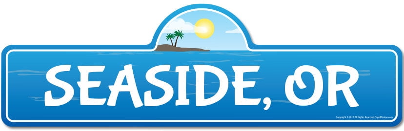 Seaside OR Oregon Beach Street Sign | Indoor/Outdoor | Surfer Ocean ...
