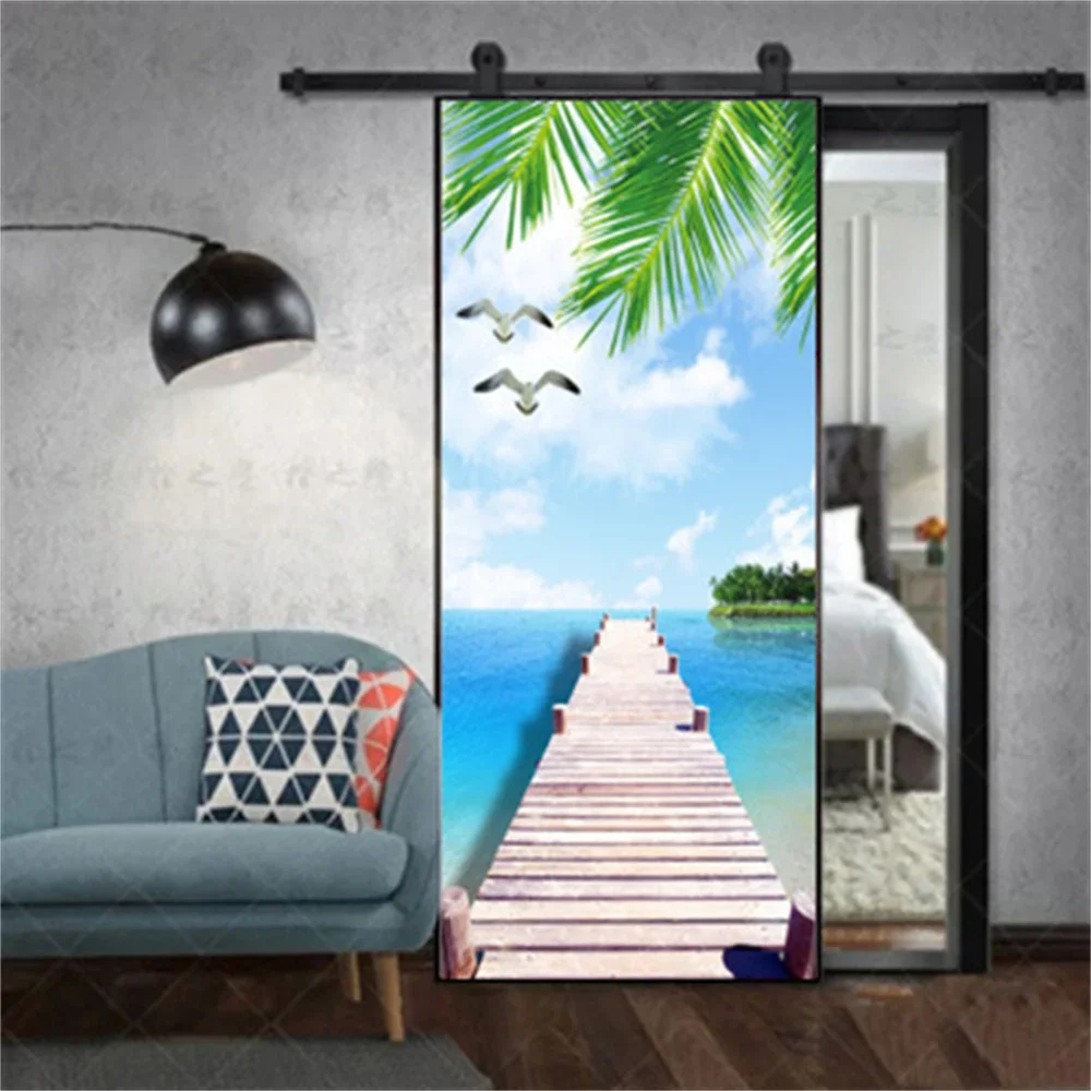 Seaside Scenery Door Stickers Ocean Beach Wallpaper Decal Hawaii Sea ...