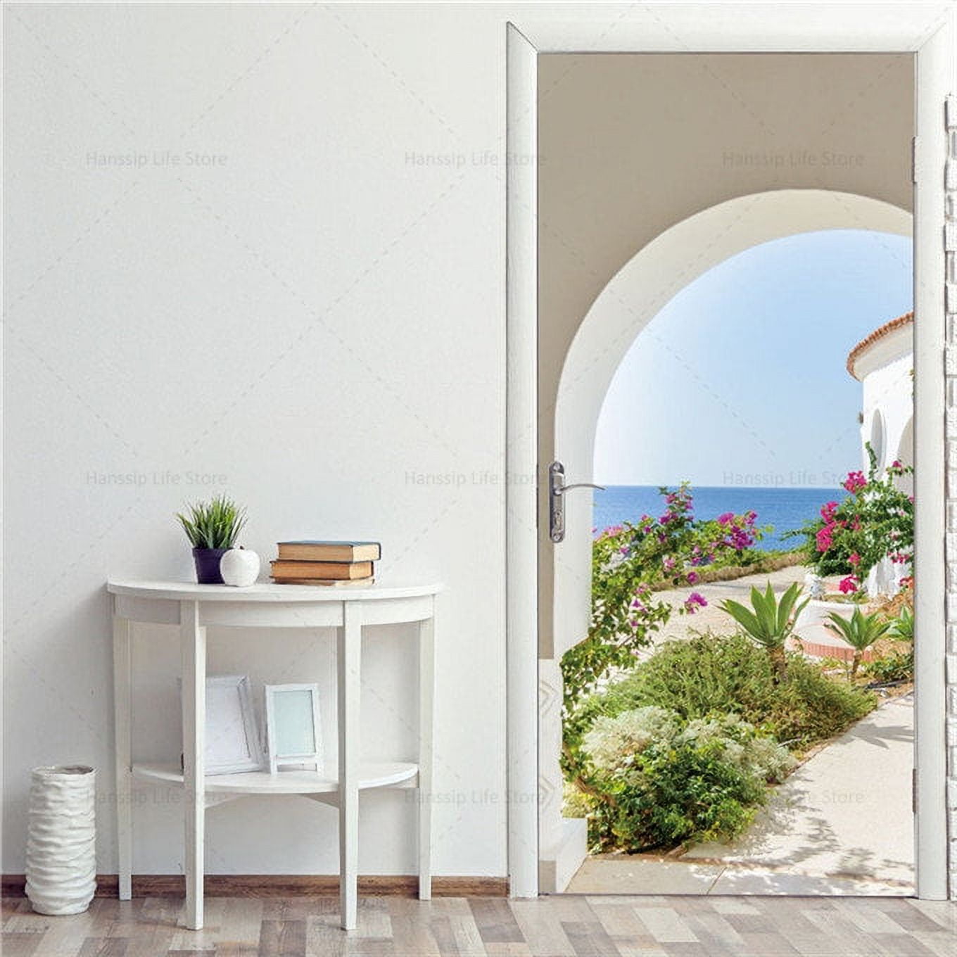 Seaside Scenery Door Wrap Vinyl PVC Poster Wall Decals Self Adhesive ...