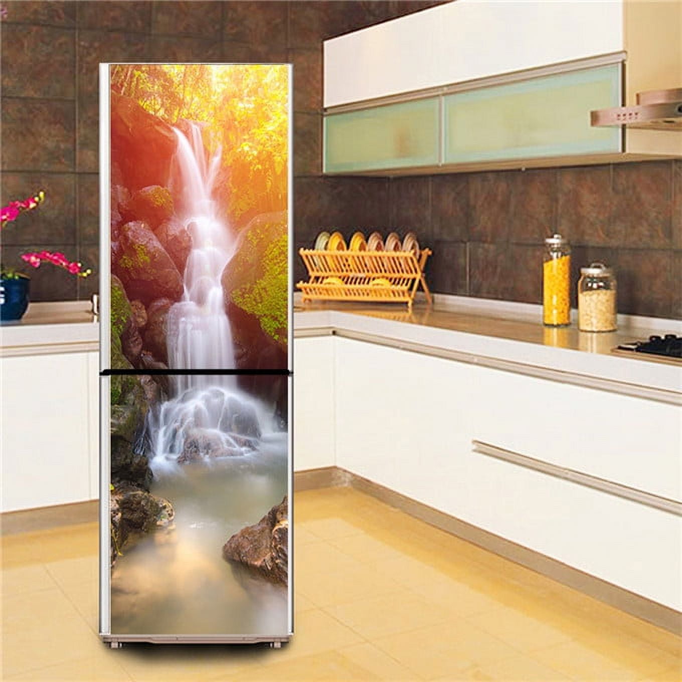 Seaside Scenery Fridge Sticker 3D PVC Self Adhesive Wallpaper Home ...