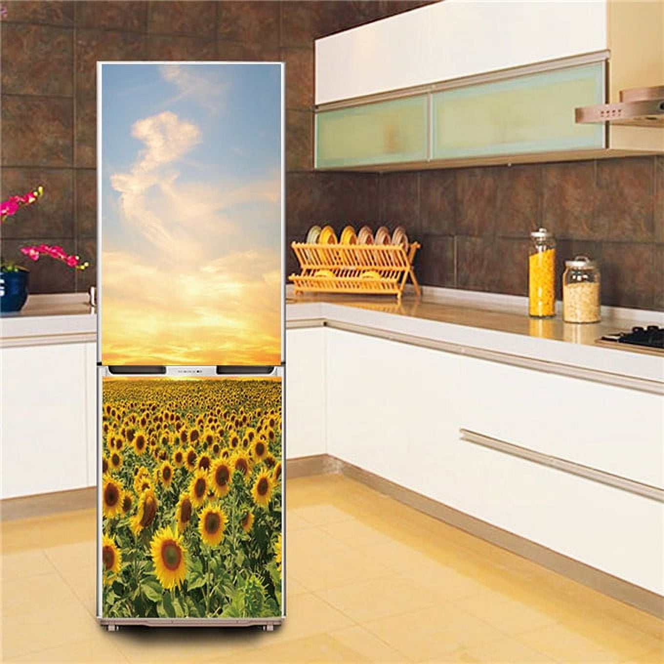 Seaside Scenery Fridge Sticker 3D PVC Self Adhesive Wallpaper Home ...
