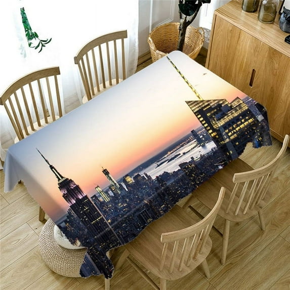 Seaside Scenery Trees Waterproof Polyester Wedding Table ration ...