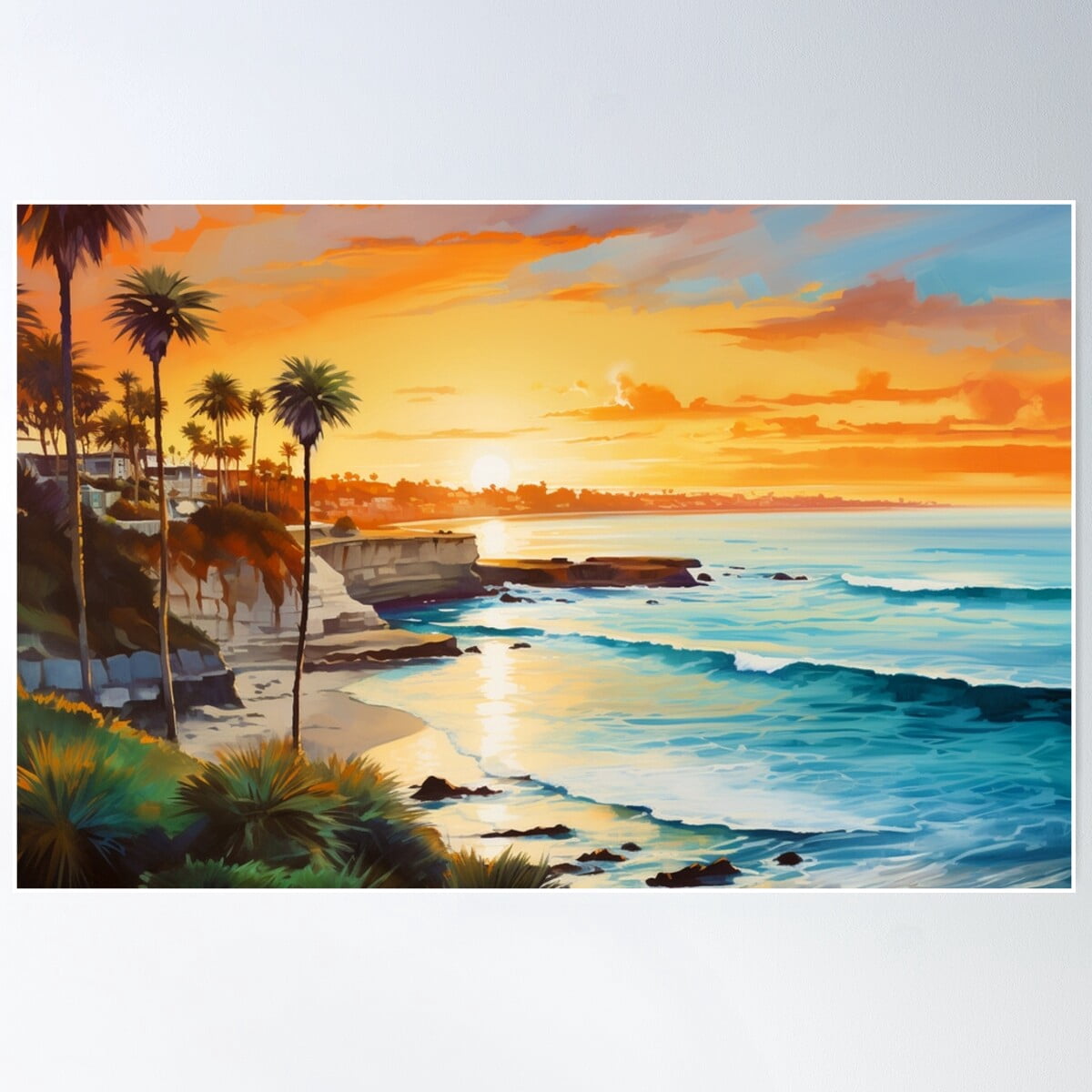 Seaside Serenity: La Jolla Beachscape Poster Wall Art, Modern Wall ...