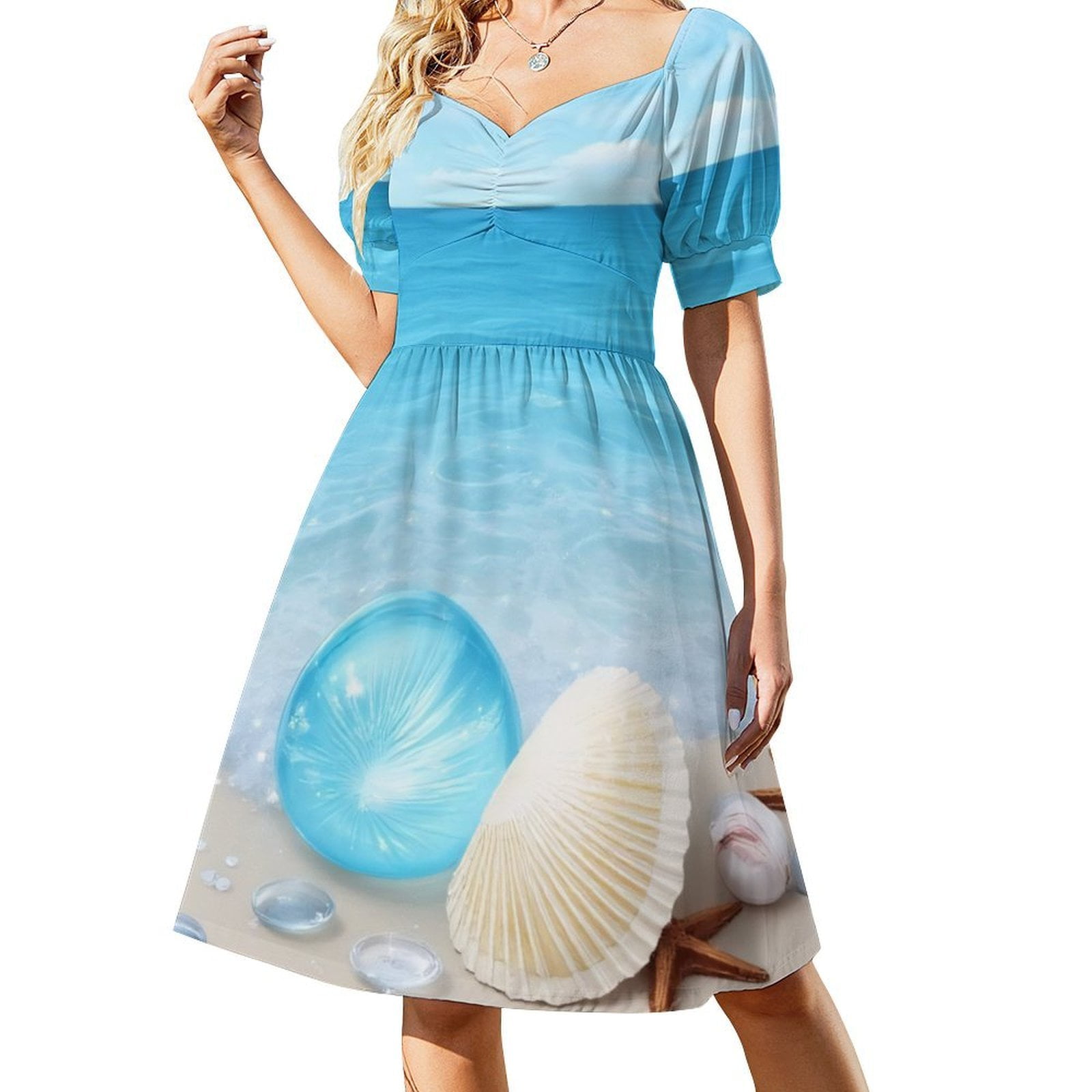Seaside Shells And Gems Summer Women's Dress 2025 Elegant Dresses Plus ...
