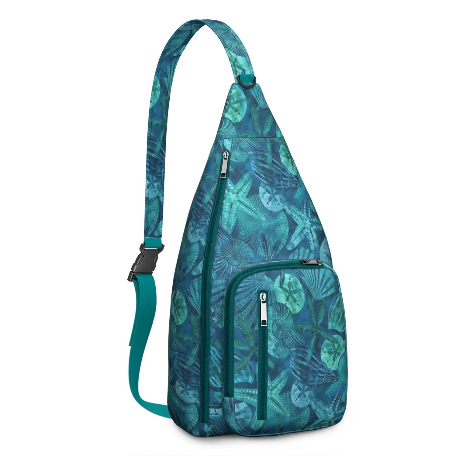 Seaside Sling Bag - Underwater Theme with Coral, Fish & Anchor Prints ...