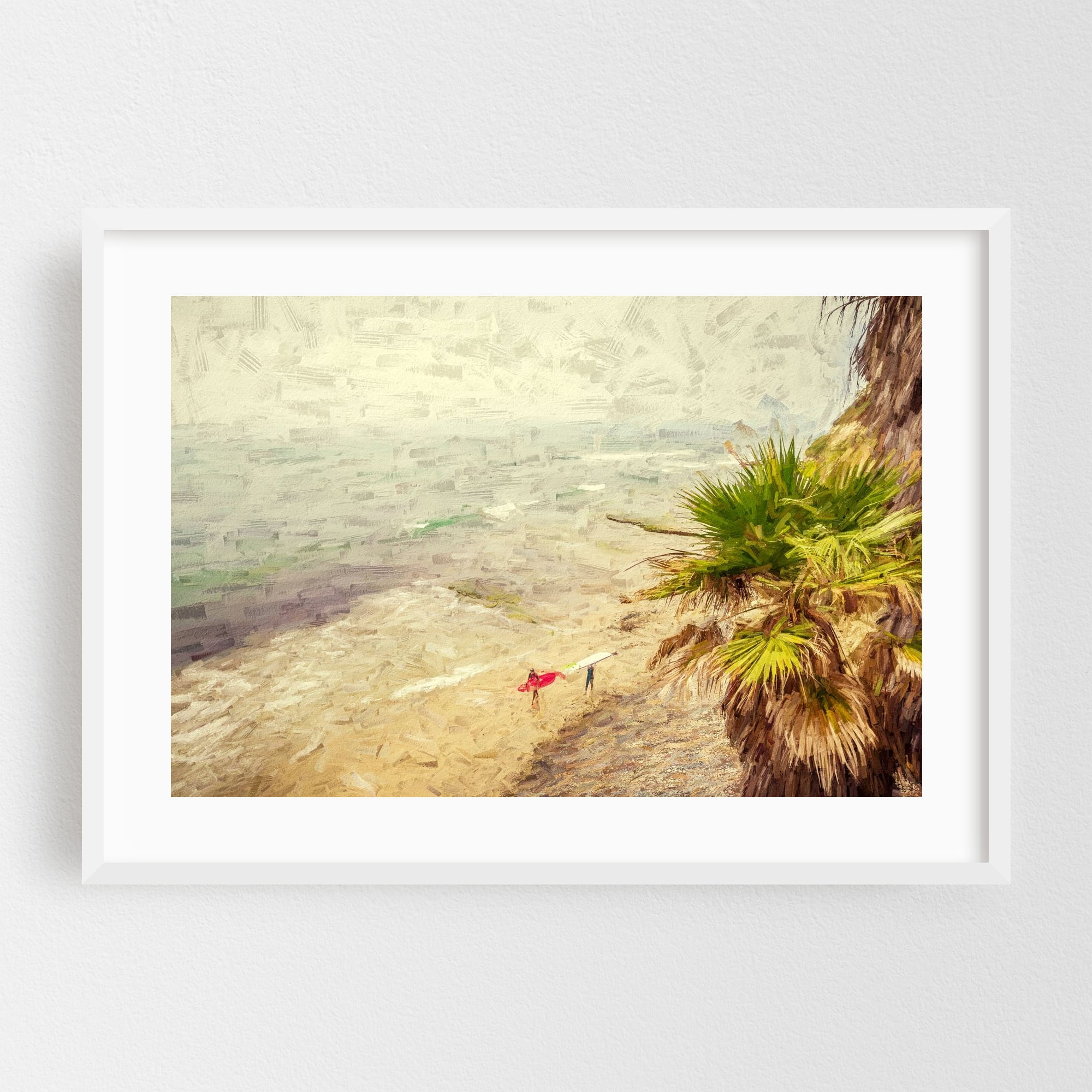 Seaside Stroll - Impressionist - Encinitas California Digital Art White ...