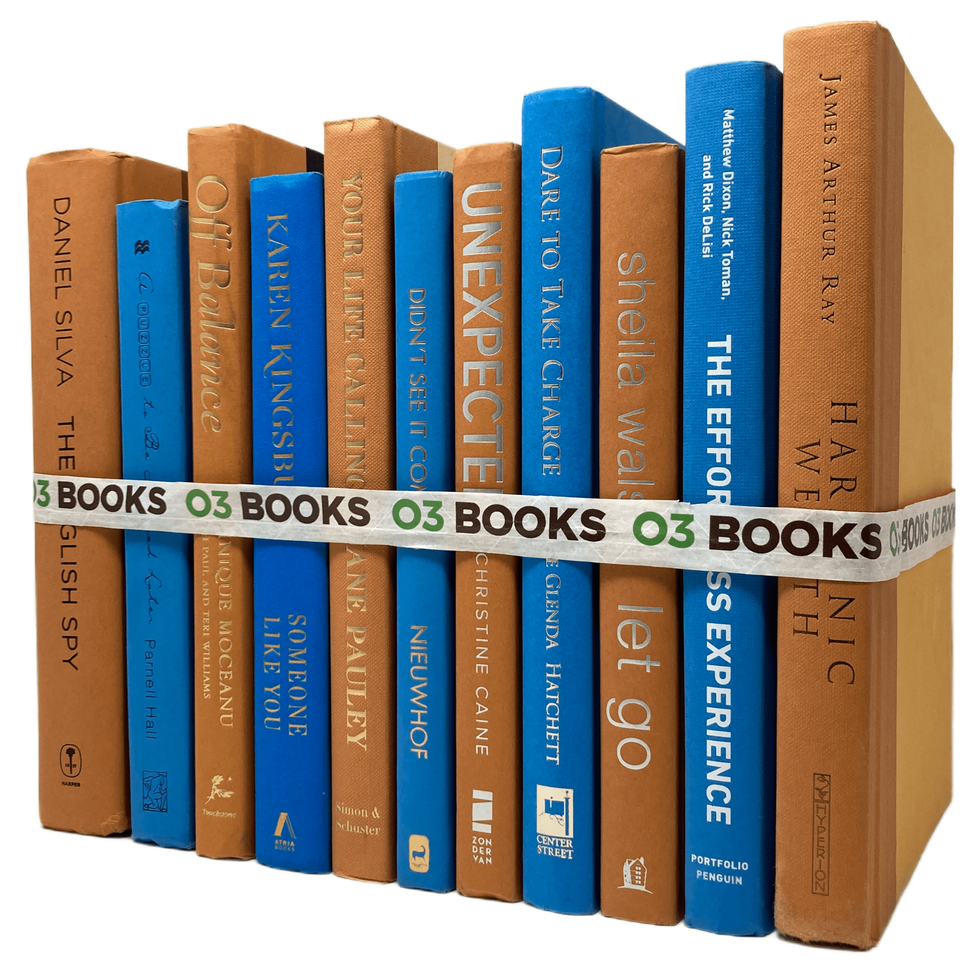 Seaside Sunrise Decorative Books Blue and Orange - Walmart.com