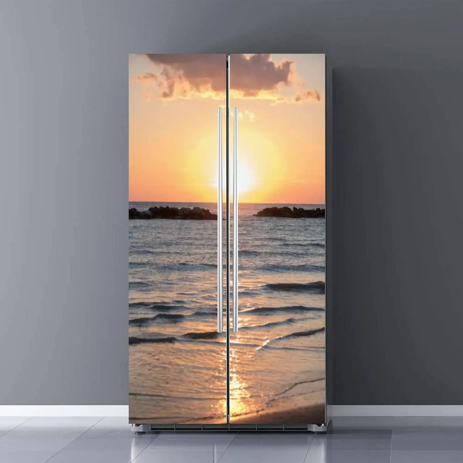 Seaside Sunset Landscape Refrigerator Stickers Tropical Hawaii Beach ...