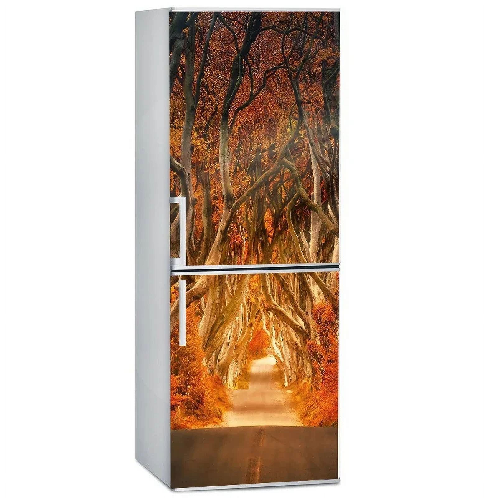 Seaside Sunset Tree Refrigerator Wallpaper 3D Stereoscopic Fridge ...