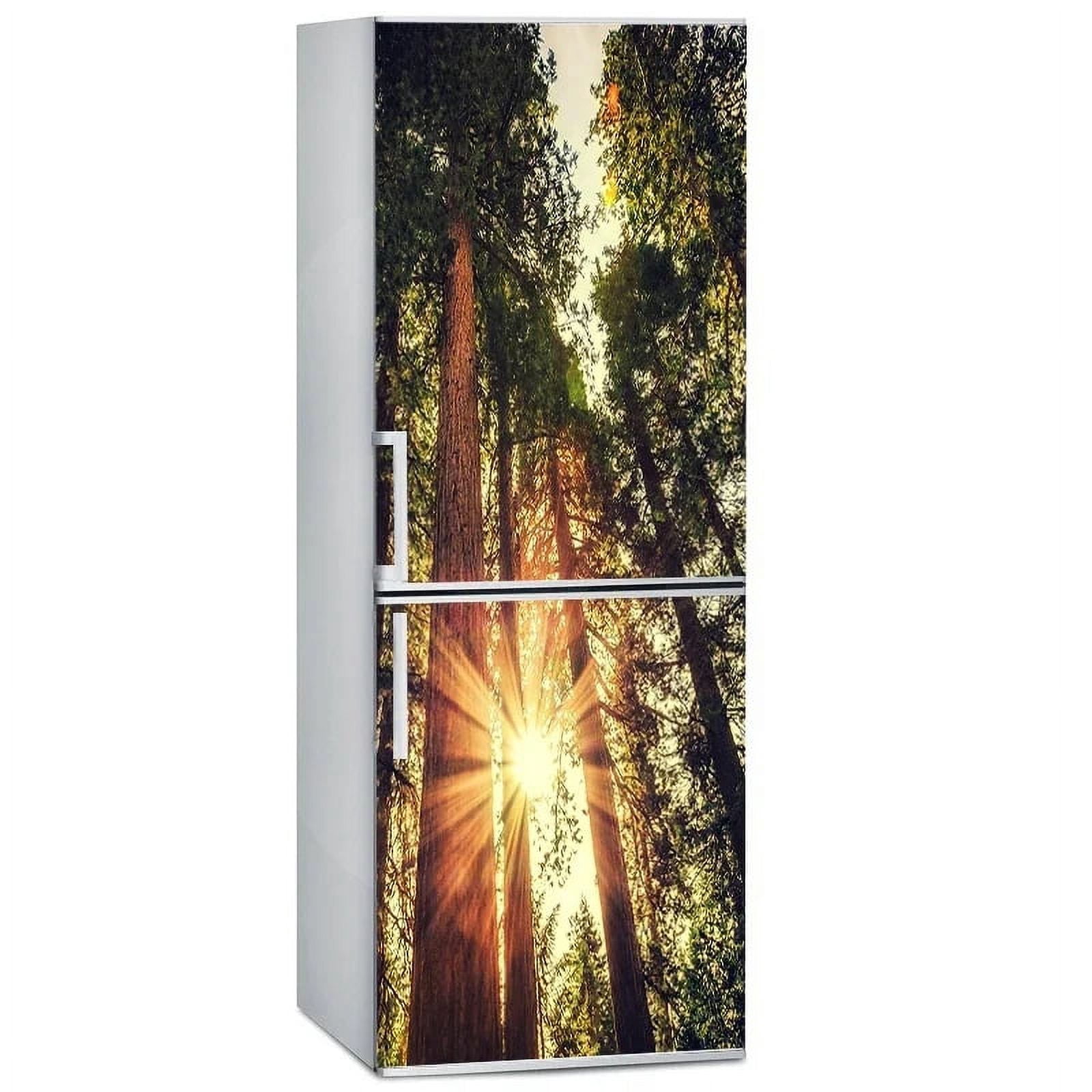 Seaside Sunset Tree Refrigerator Wallpaper 3D Stereoscopic Fridge ...
