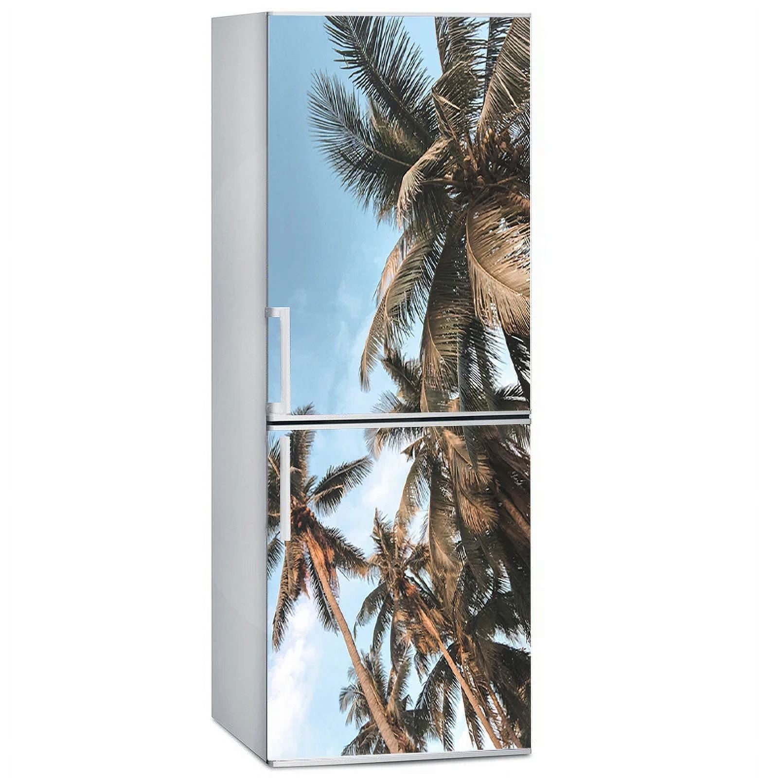 Seaside Sunset Tree Refrigerator Wallpaper 3D Stereoscopic Fridge ...