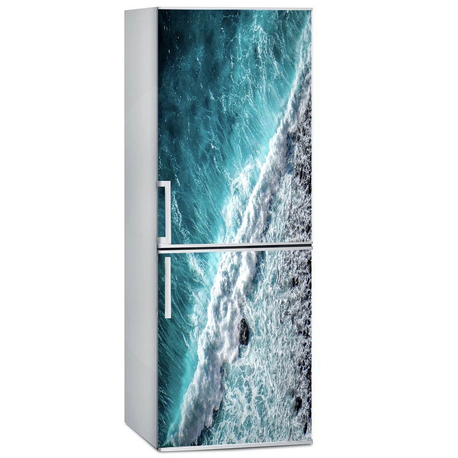 Seaside Sunset Tree Refrigerator Wallpaper 3D Stereoscopic Fridge ...