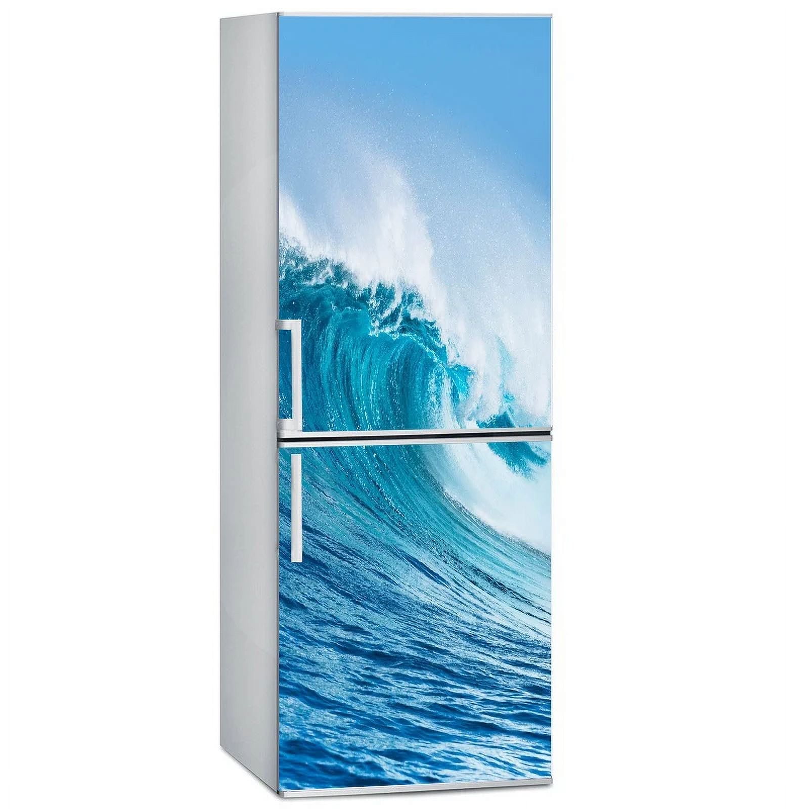 Seaside Sunset Tree Refrigerator Wallpaper 3D Stereoscopic Fridge ...