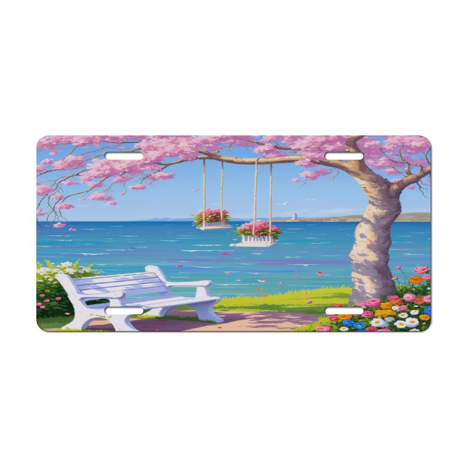 Seaside Swing And Bench License Plate Lightweight Aluminum Automotive ...