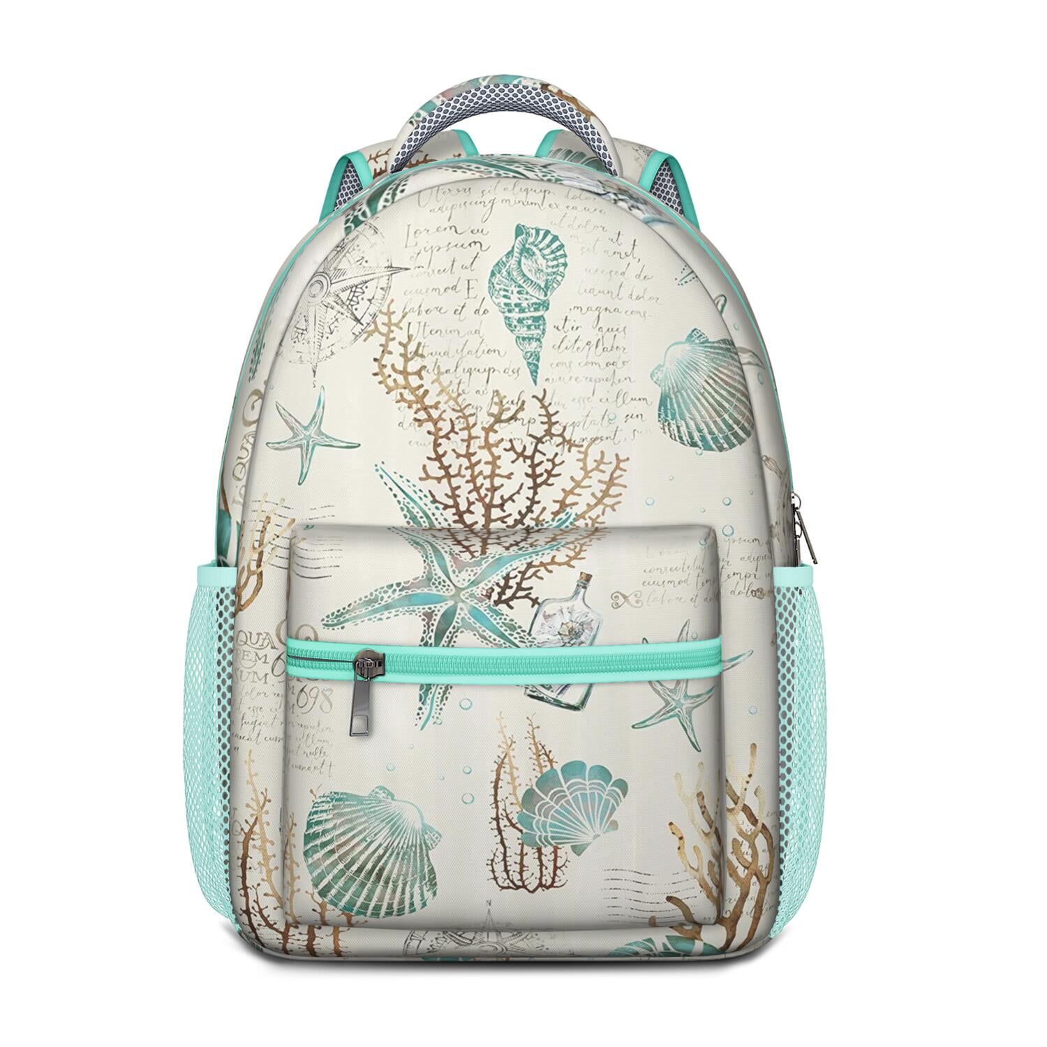 Seaside-Themed Ergonomic Backpack - Durable School Bag with Ocean ...