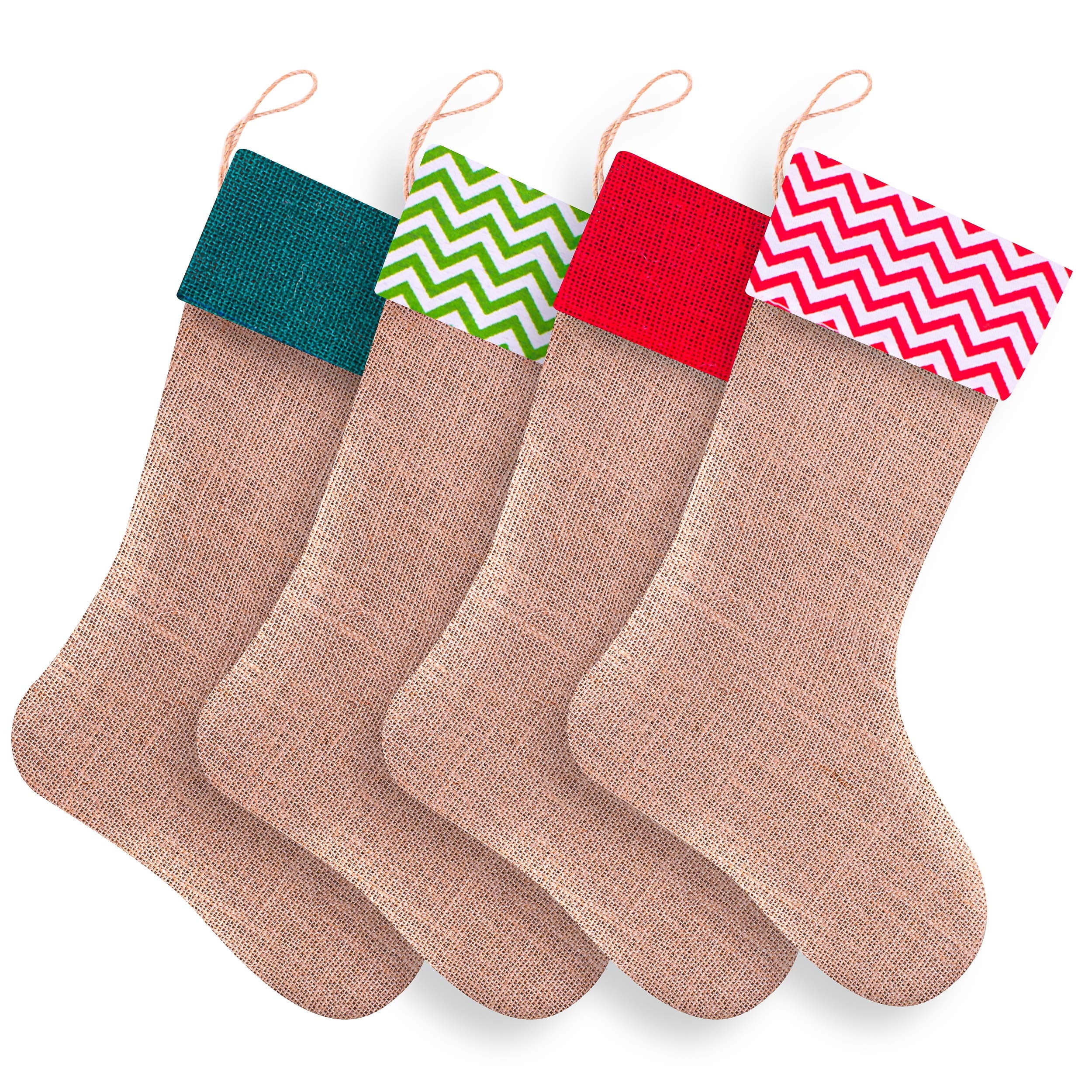 Season 4 Sparkles Burlap Christmas Stockings Set of 4 - Burlap ...
