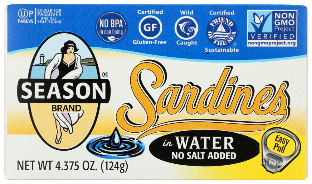 SEASON BRAND, Sardines In Water No Salt Added, 4.375 Oz - Walmart.com