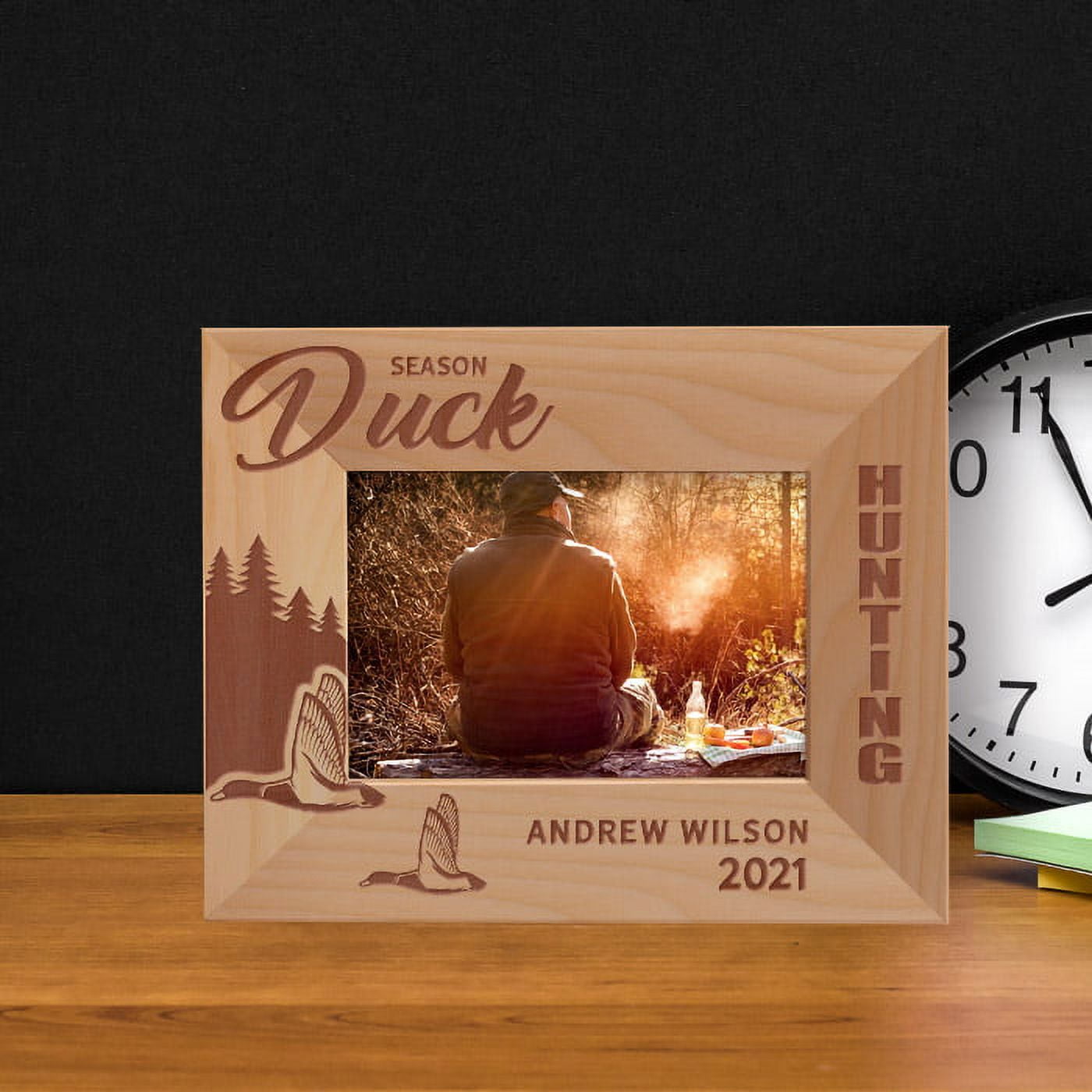 Season Duck Hunting Personalized Wooden Frame-5" x 3 1/2" Brown ...