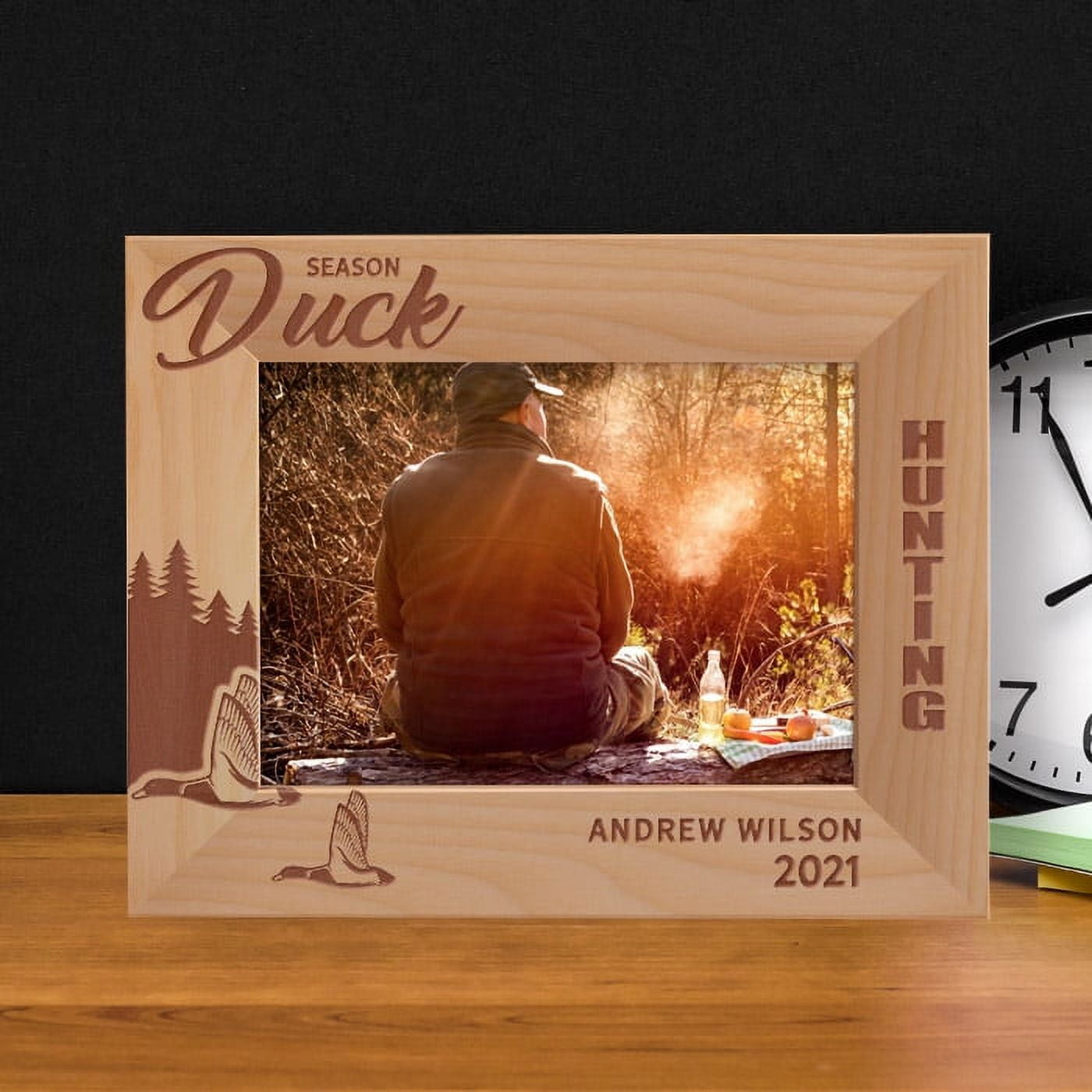 Season Duck Hunting Personalized Wooden Frame-7" x 5" Brown Horizontal ...
