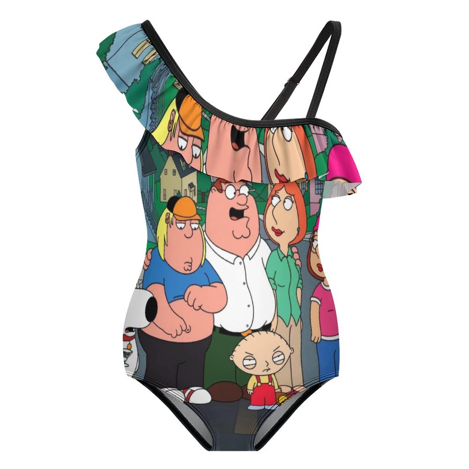 Season Family Guy One-Piece Swimsuit for Girls Adjustable One Shoulder ...