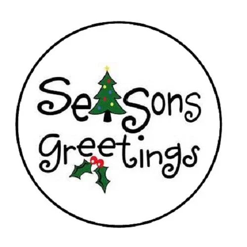 Season Greetings Tree Sticker Phone Decal Water Bottle Stickers Car ...